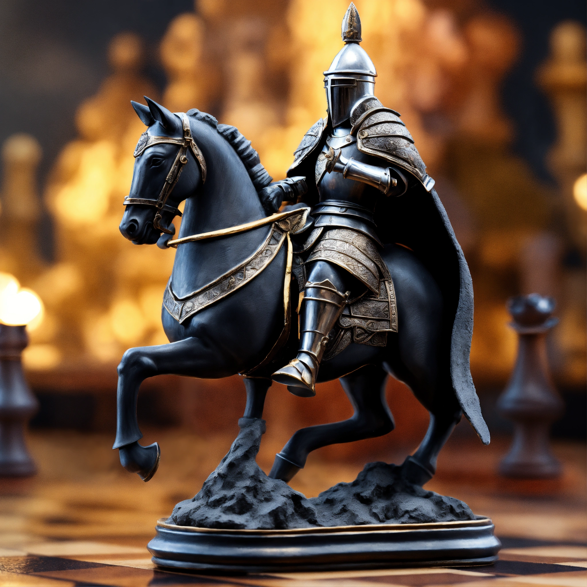 Lexica - A knight chess piece connected to an ancient machone , art ...