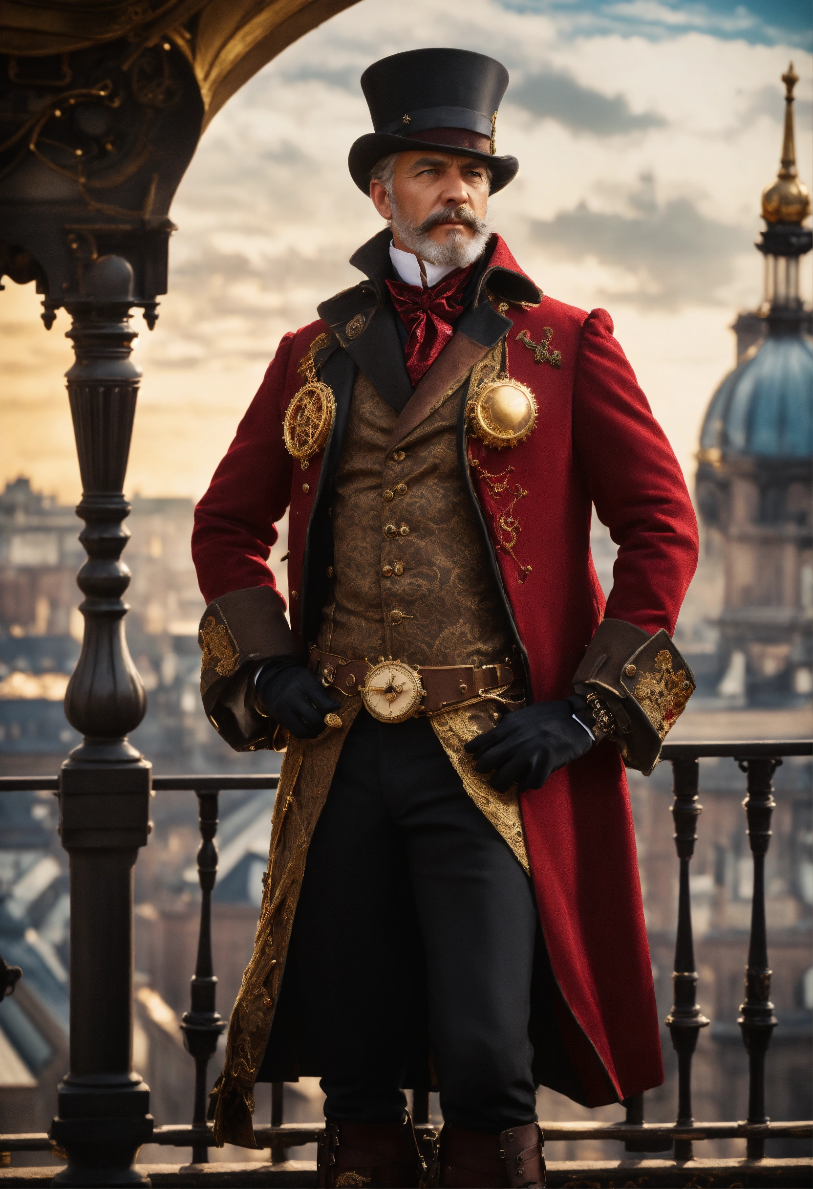 Lexica - Steampunk nobleman, Victorian era sartorial charcoal and red ...