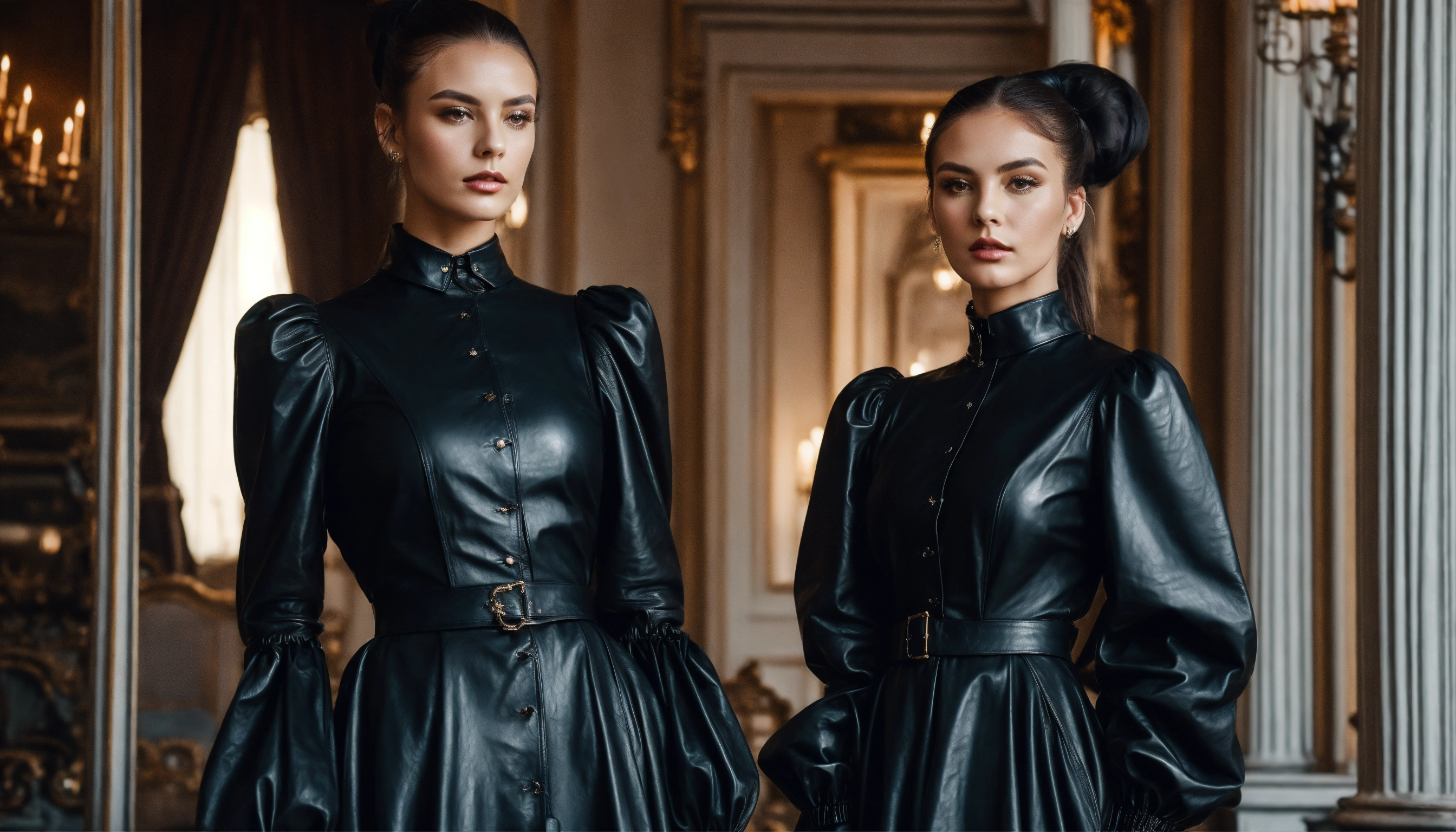 Lexica - Two stunning arrogant women fashion model, strict victorian ...