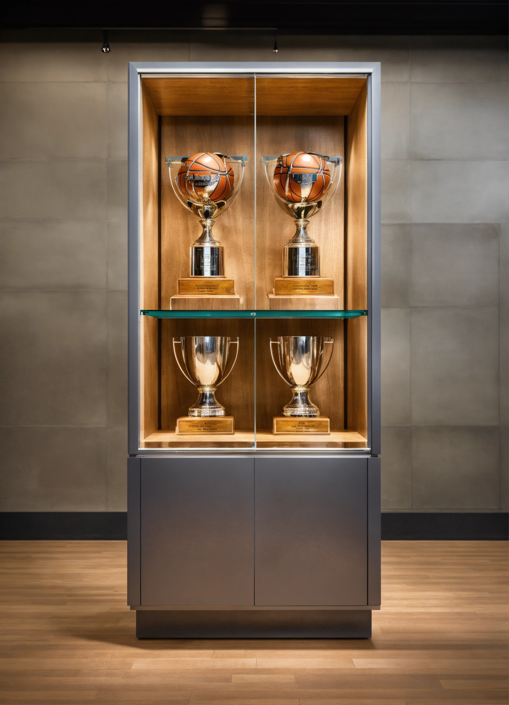 Lexica - A realistic image of a basketball team's trophy cabinet The ...