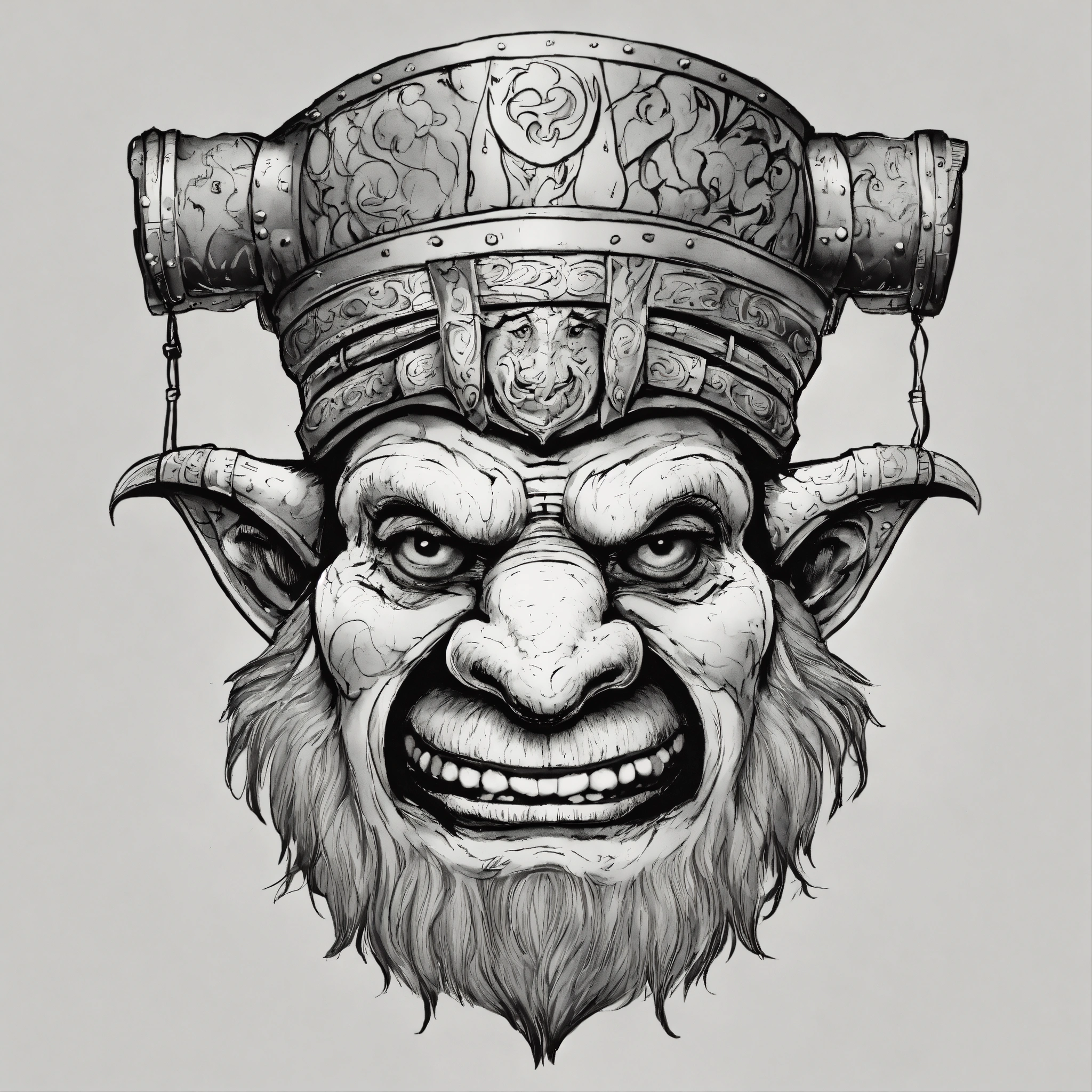Lexica - Draw one funny troll head fantastic medieval. The drawing is ...