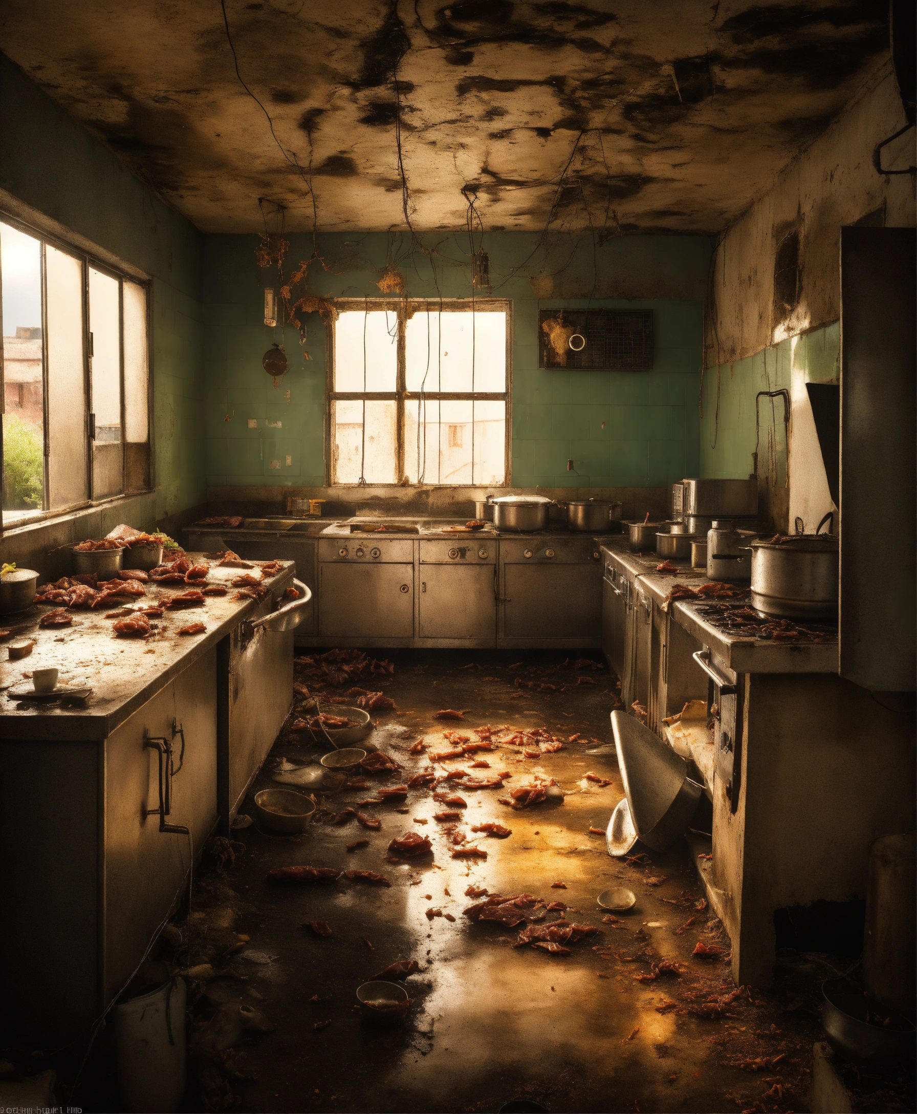 Lexica - Abandoned restaurant kitchen hotel, Large white and steel ...