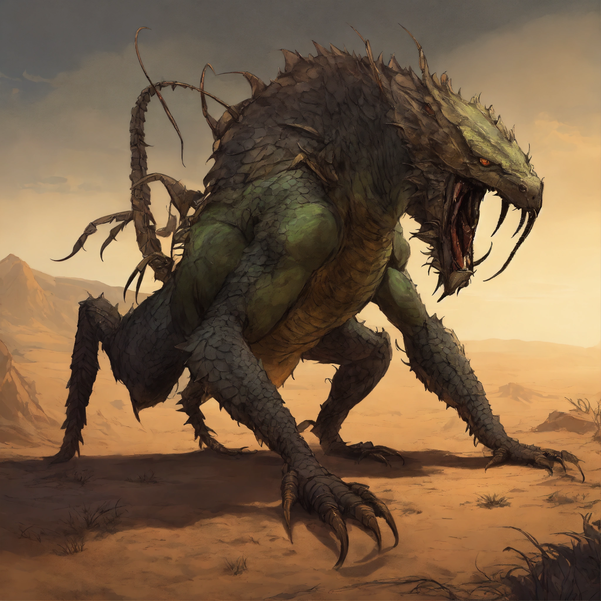 Lexica - A fantasy monster that roams the plains, looks like a scorpion ...
