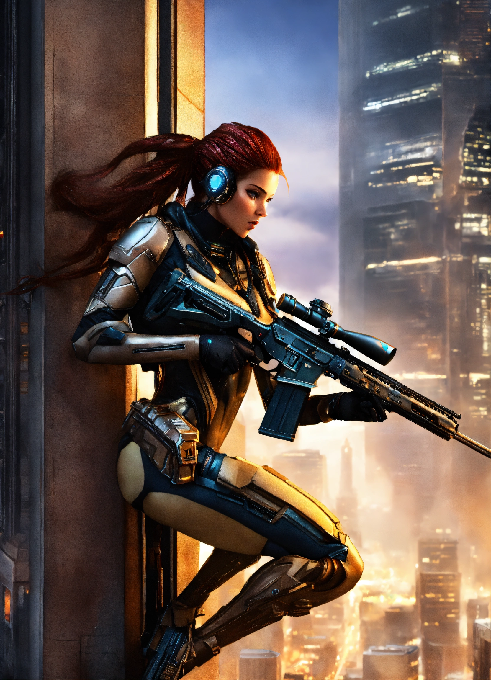 Lexica - Sarah Kerrigan a ghost StarCraft character shooting a sniper ...