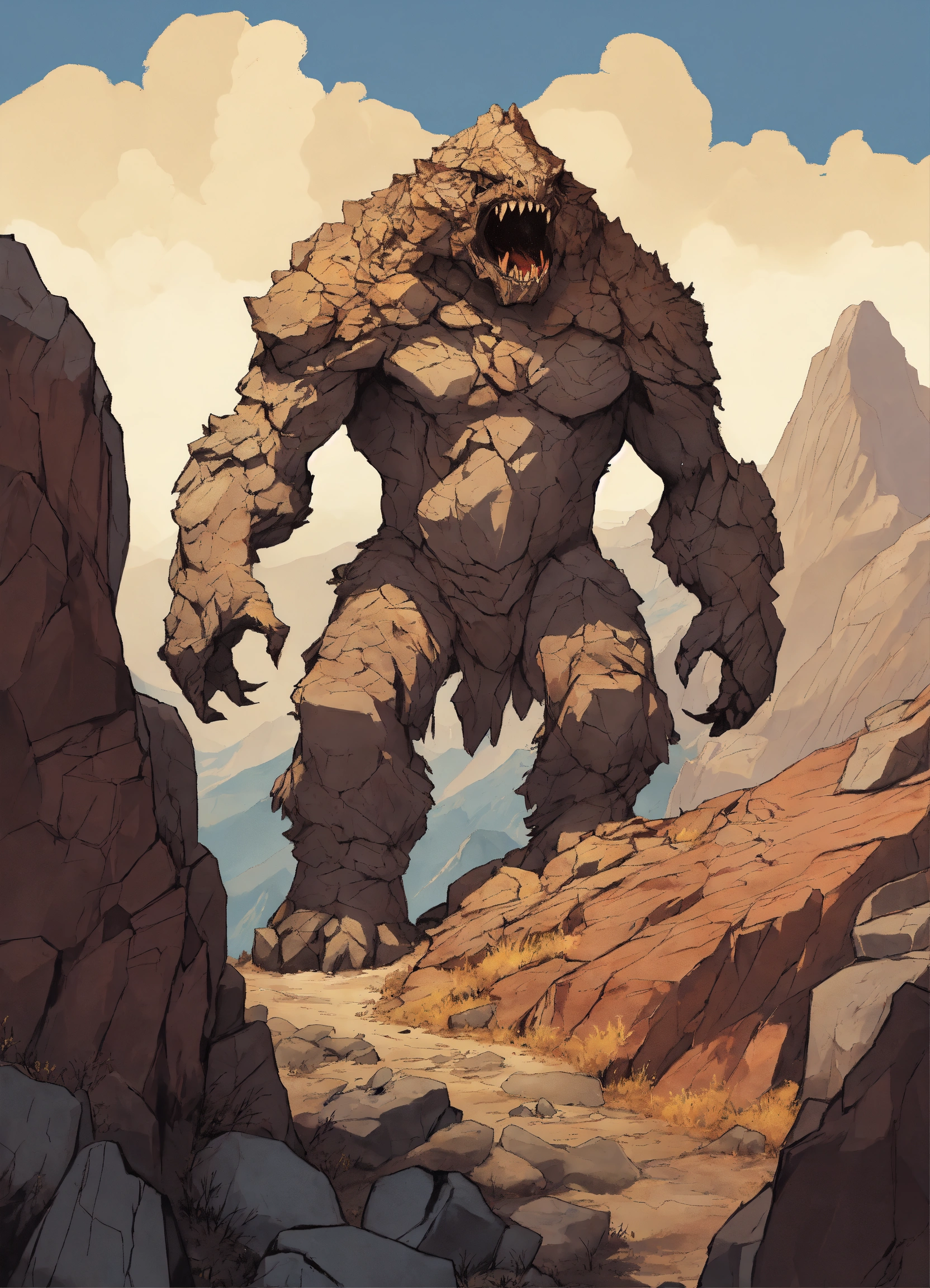 Lexica - A fantasy monster that is a guardian of the mountains, large ...