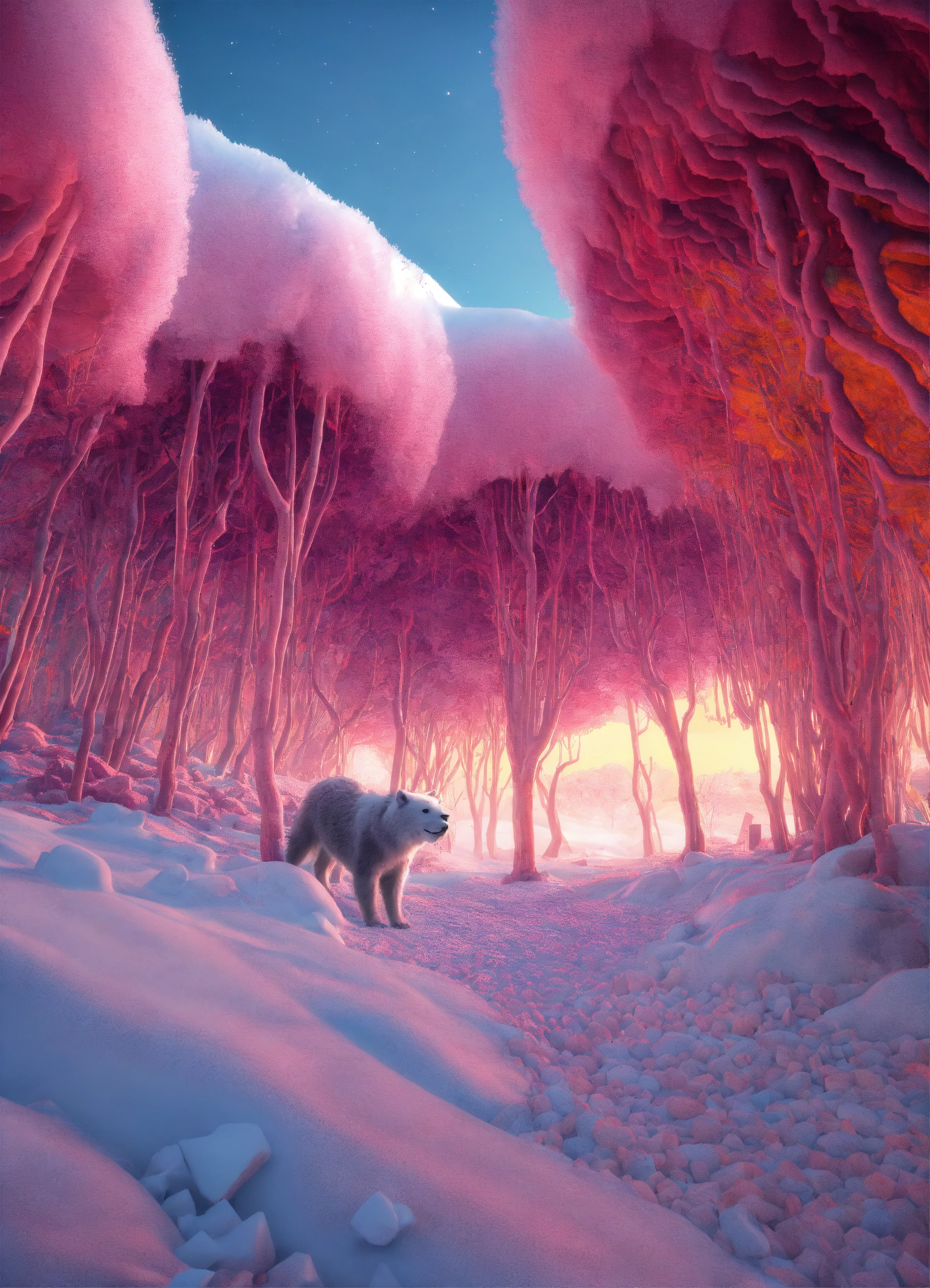 Lexica - The most trippy scene imaginable, in arctic tundra, detailed ...