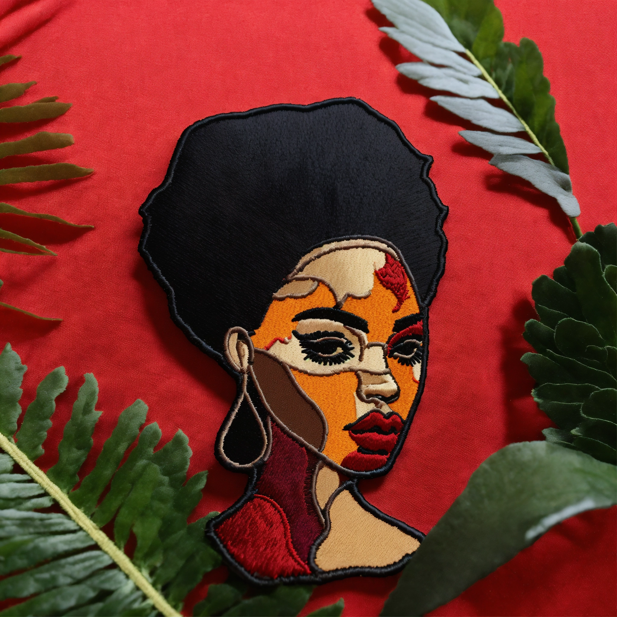 Lexica - Afrocentric embroidery patch, the patch is the face of an ...