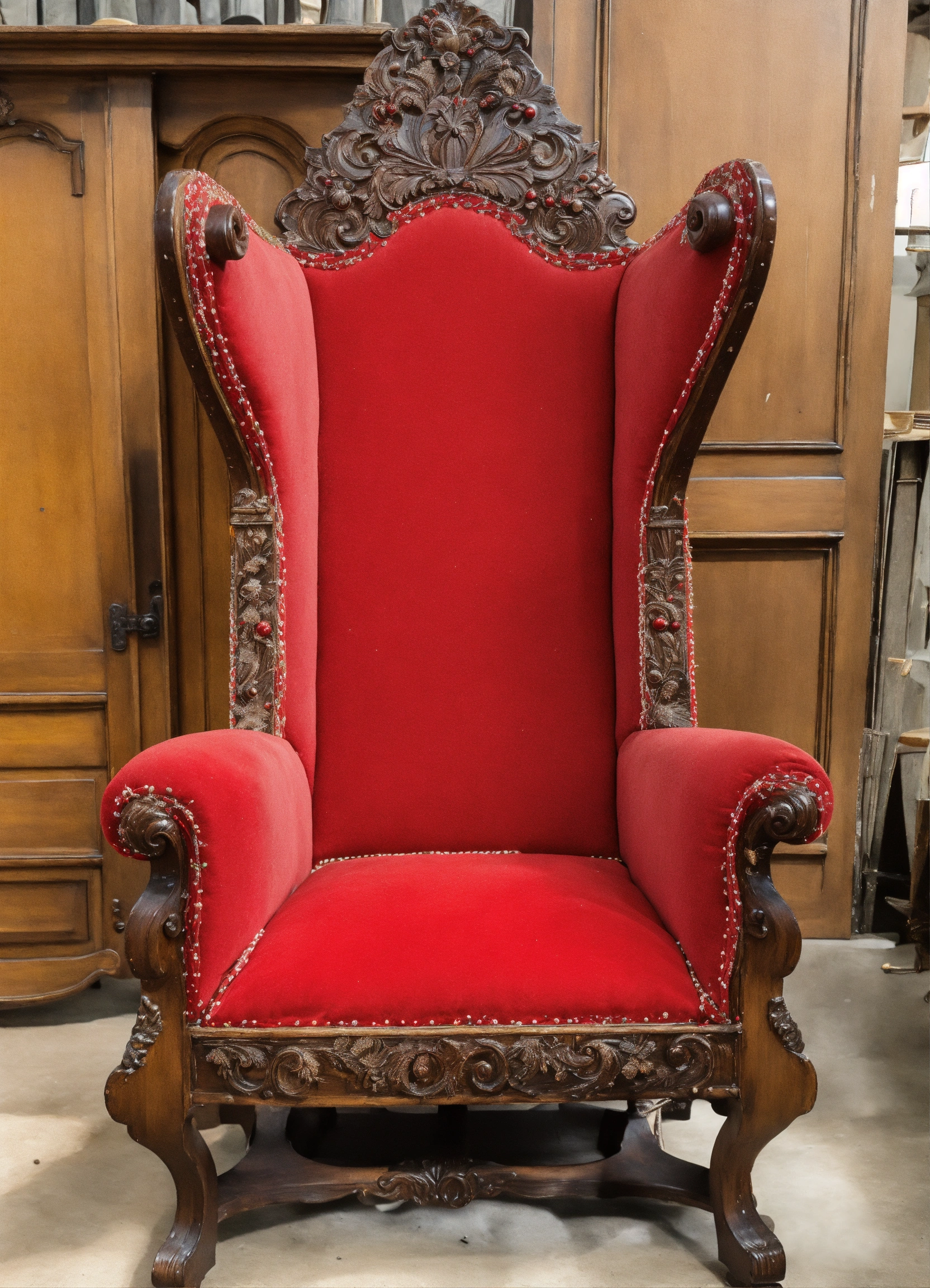 Lexica - Vintage christmas chair, red, santa claus chair, tall, big ...