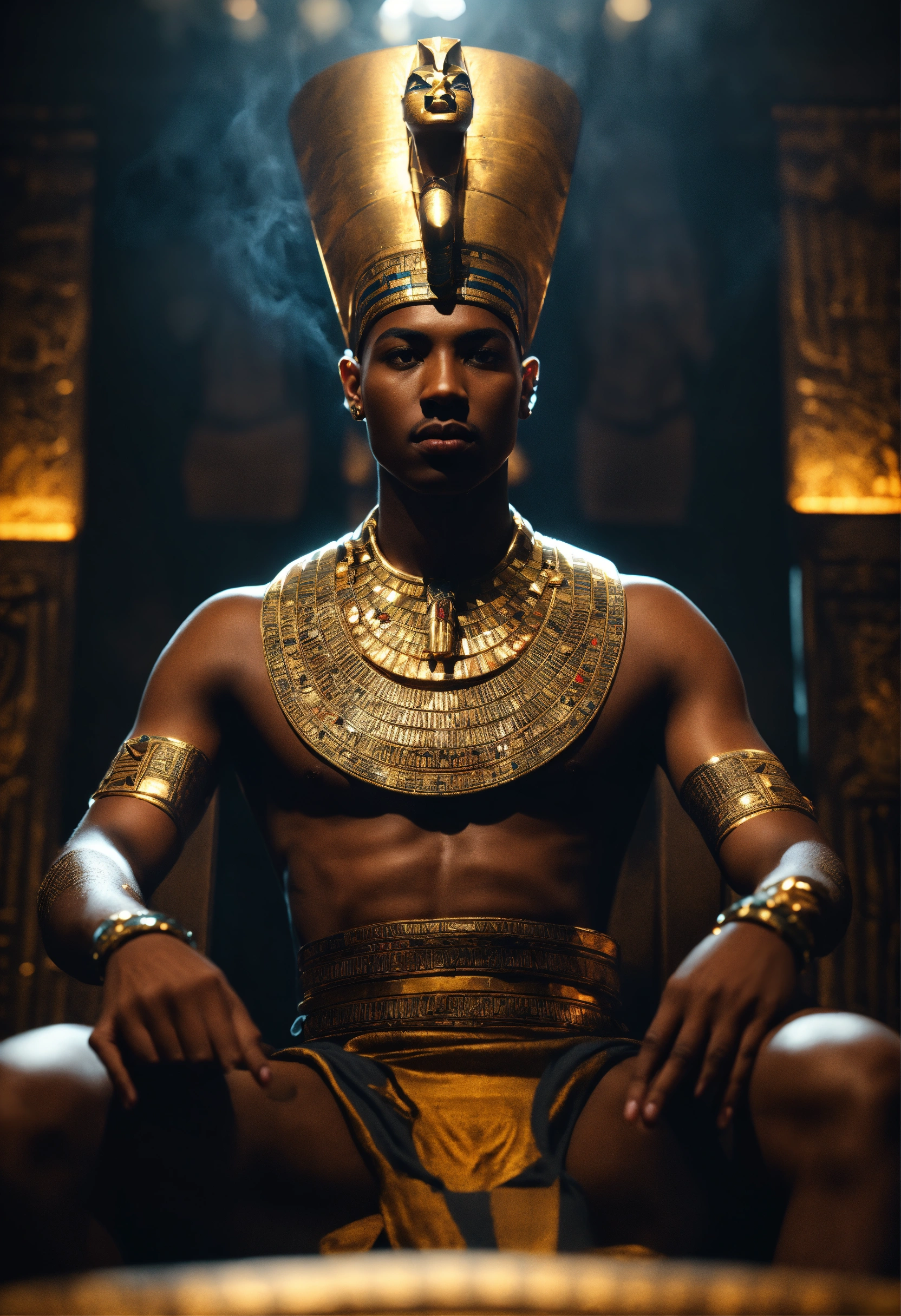Lexica - An Egyptian pharaoh a real life looking tutankhamun dark skin ...