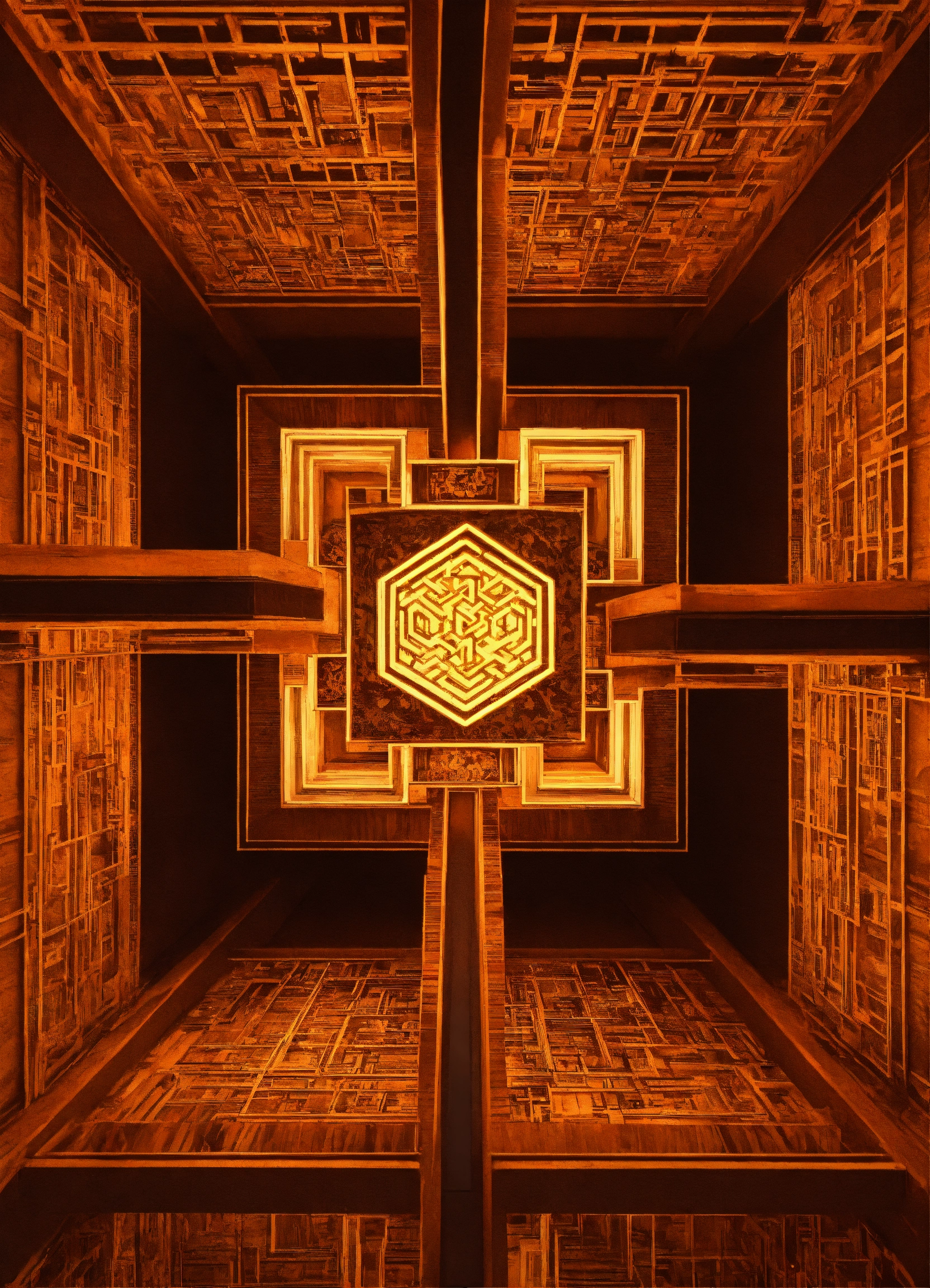 Lexica - Taoist monk tesseract body fractal three point perspective ...
