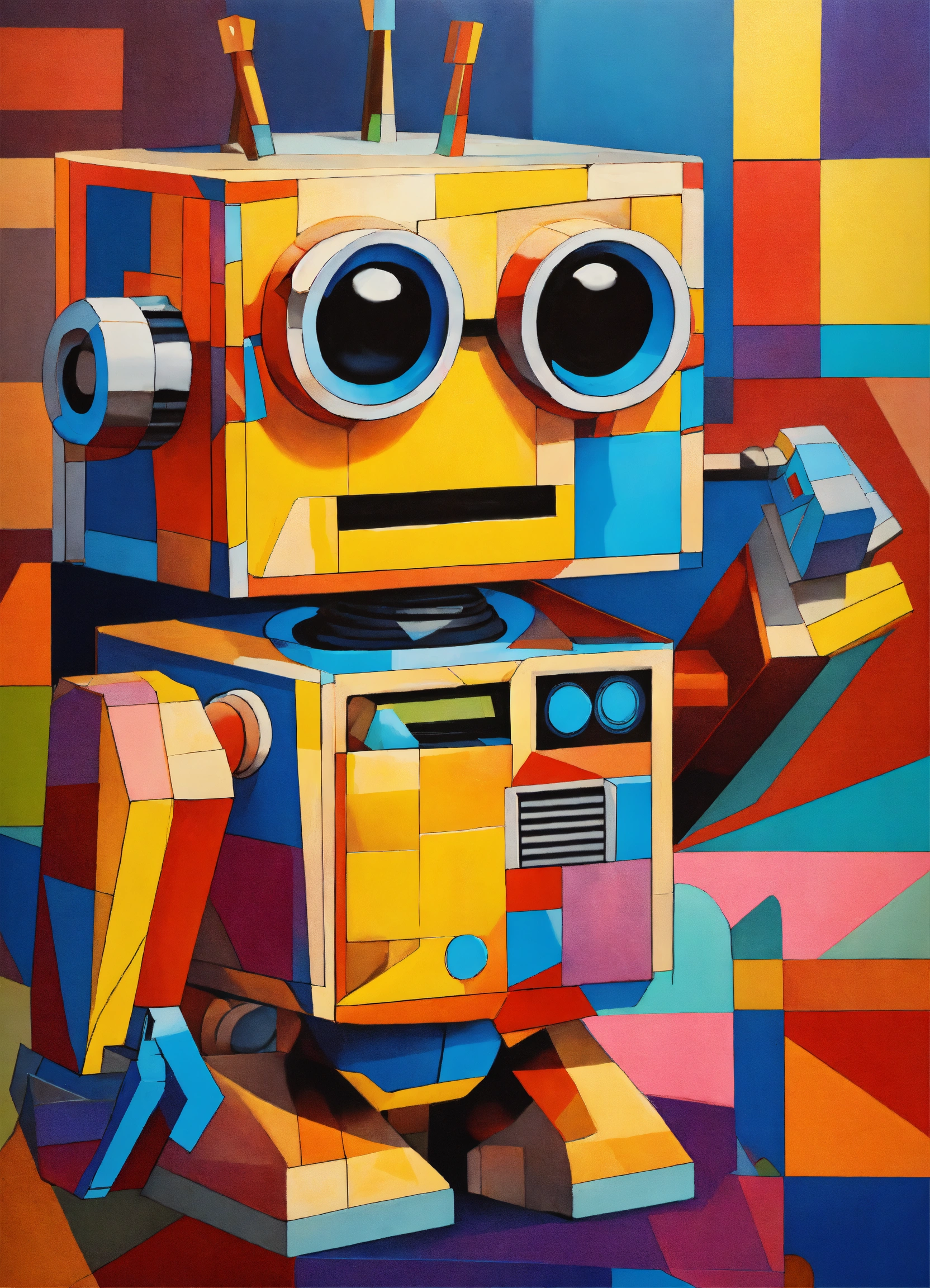 Lexica - Vibrant Geometric Cubism Walle disney