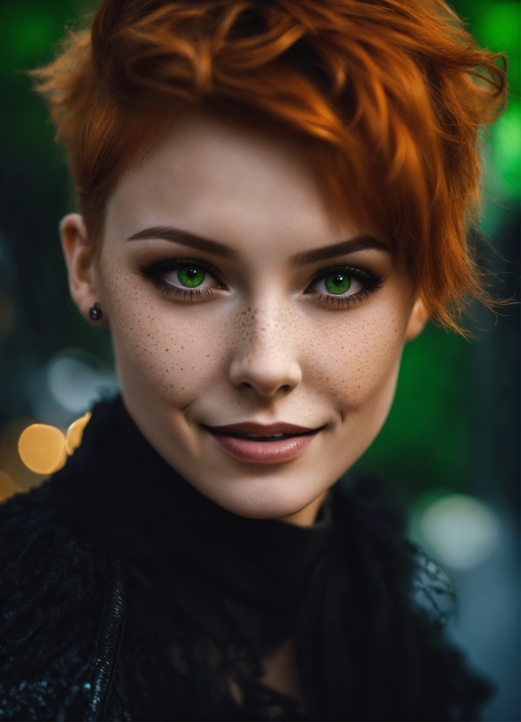 Lexica - Render beautiful ginger young woman in dark goth outfit with ...