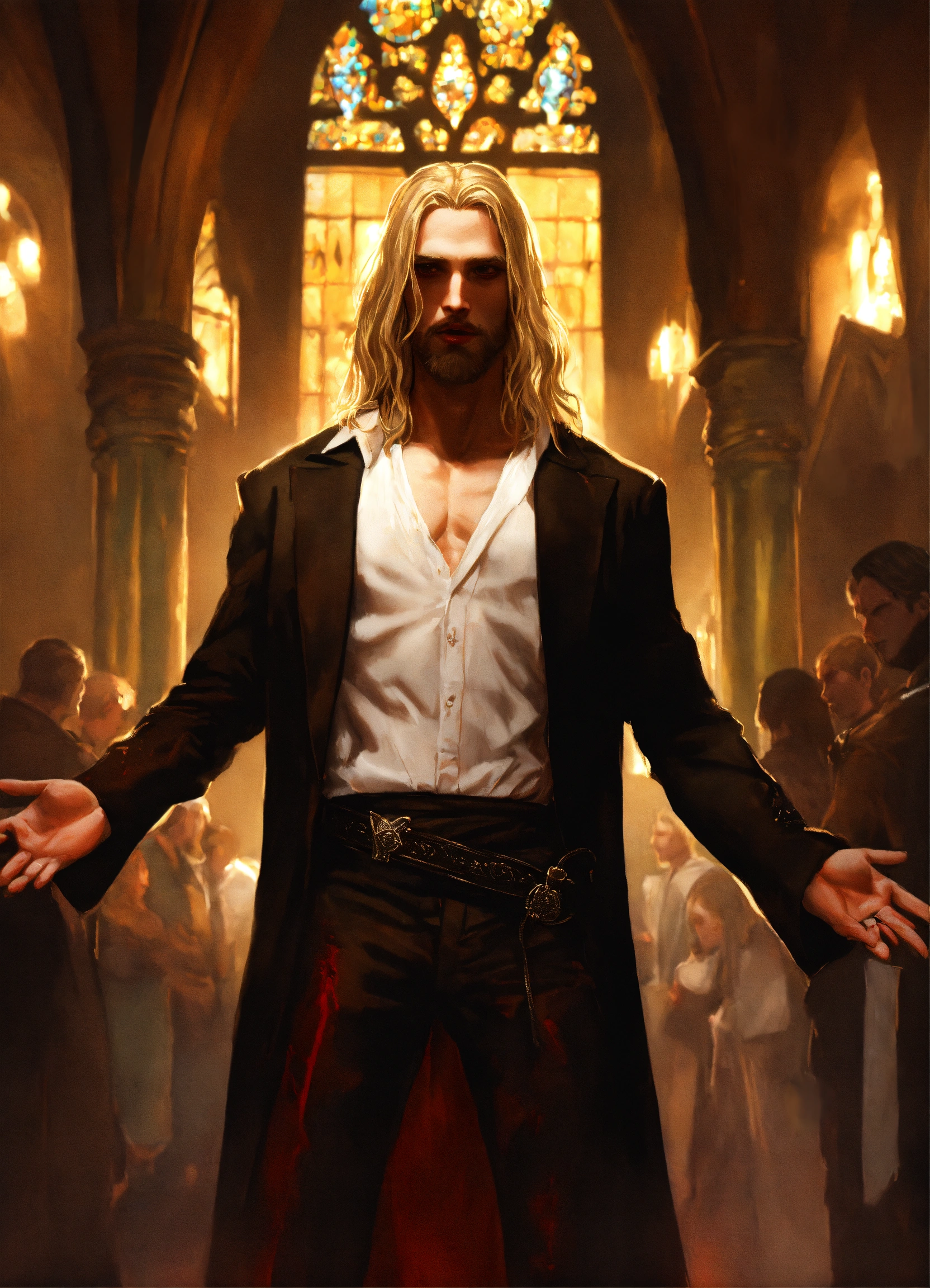 Lexica - A thin blond male Setite vampire faith preacher from Vampire ...