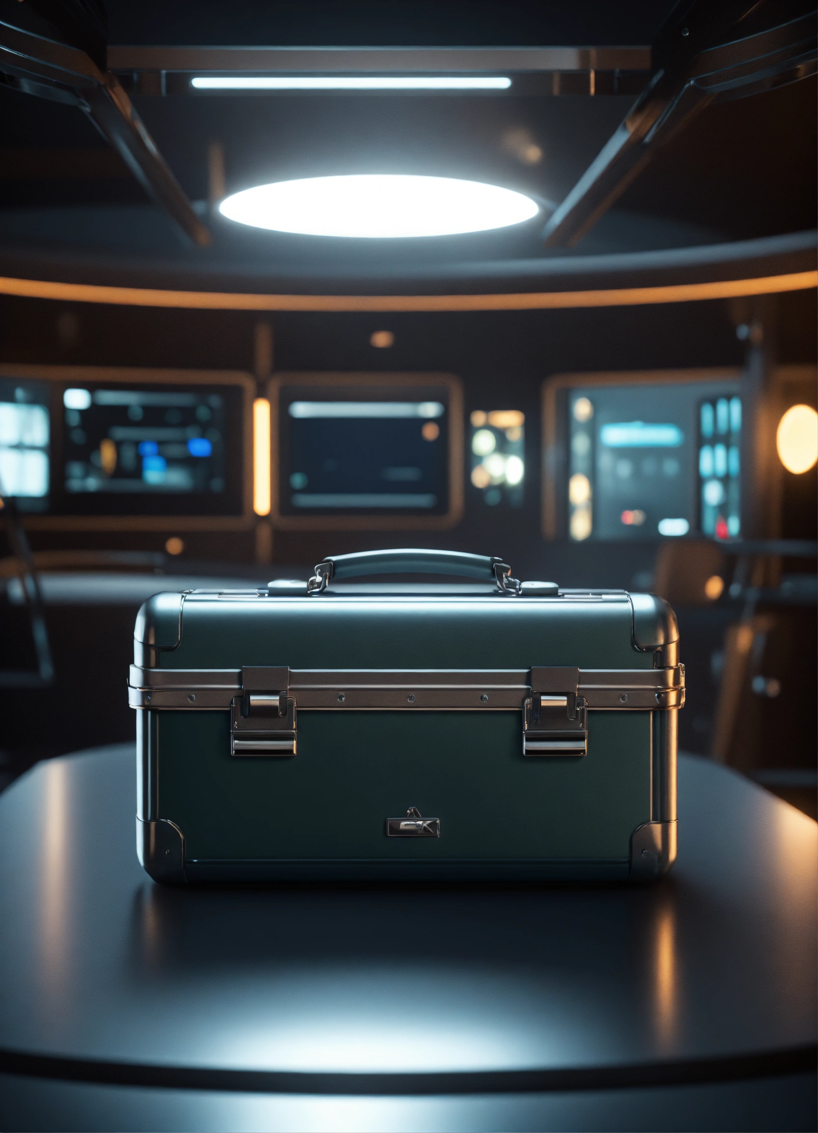 Lexica - VIew of a empty hi tech titanium security briefcase open on a ...