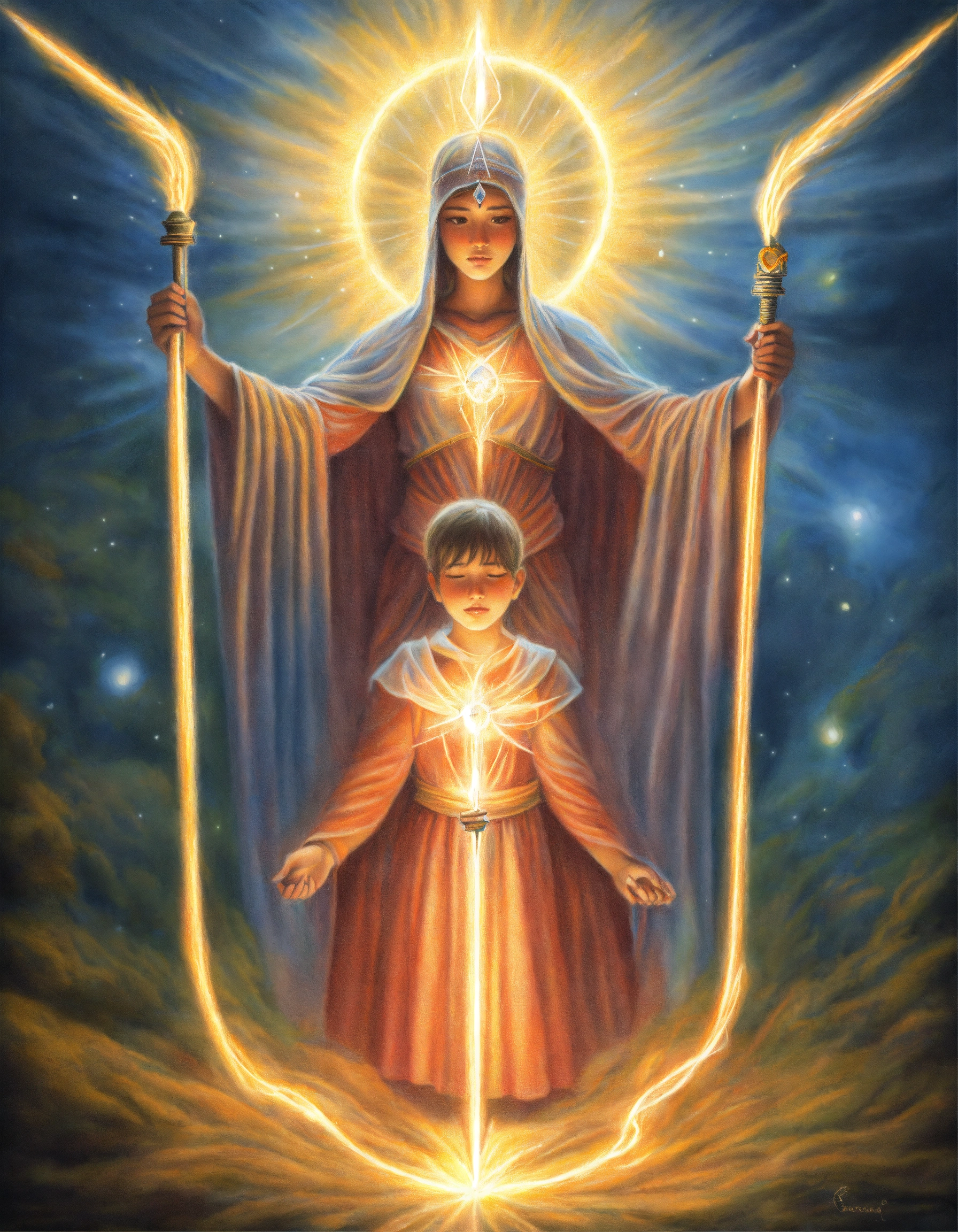 Lexica - Realistic colored pencil illustration of An enlightened spirit ...