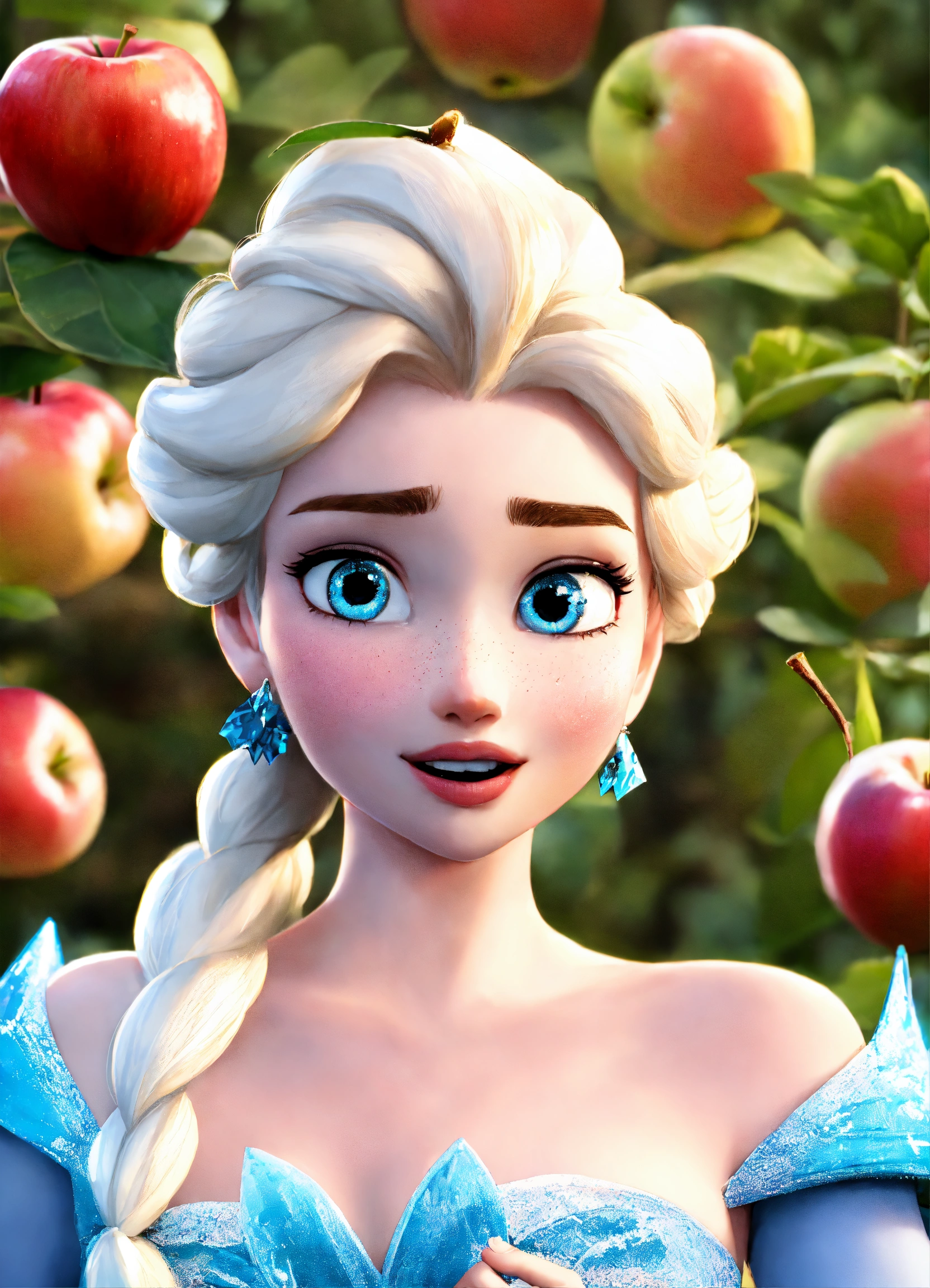 Lexica - Elsa eats an apple