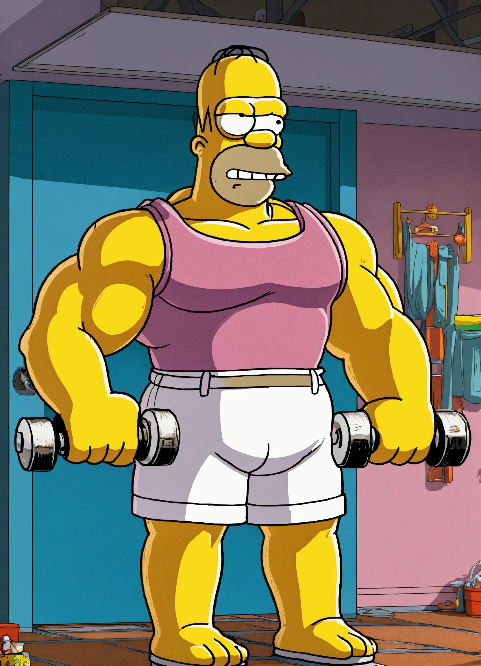 Lexica - Homer Simpson getting muscles.