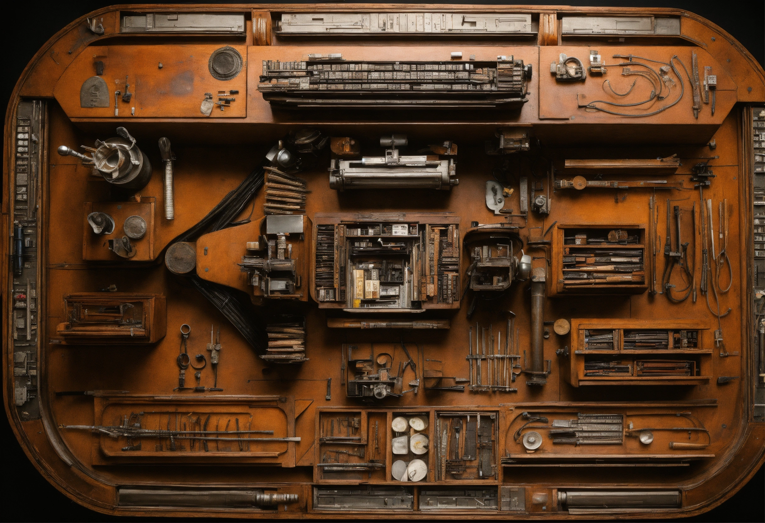 Lexica - Top view worktable desk H.R Giger style