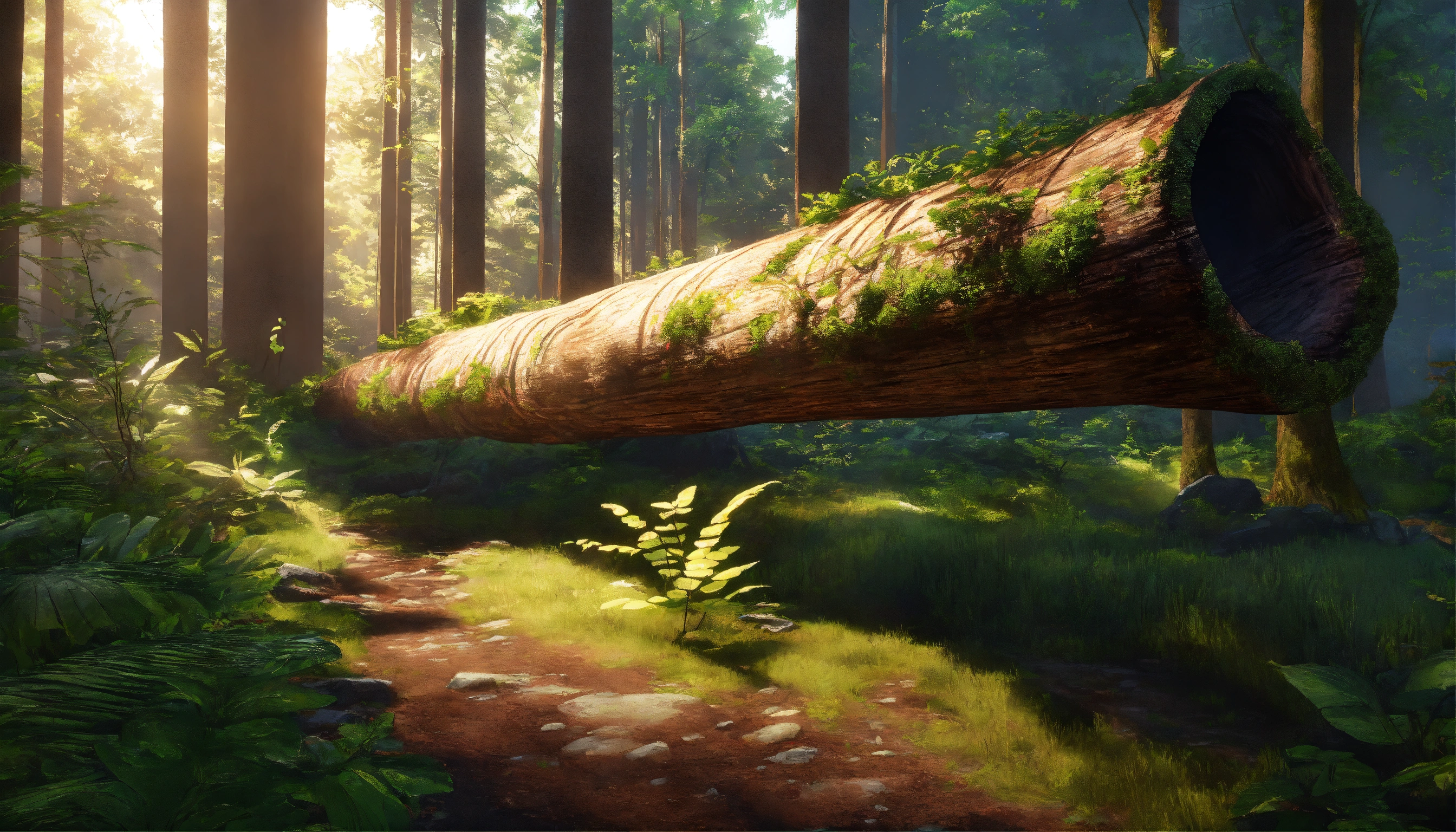 Lexica - Long Tree trunk in the style soft render AI Art, nestled ...