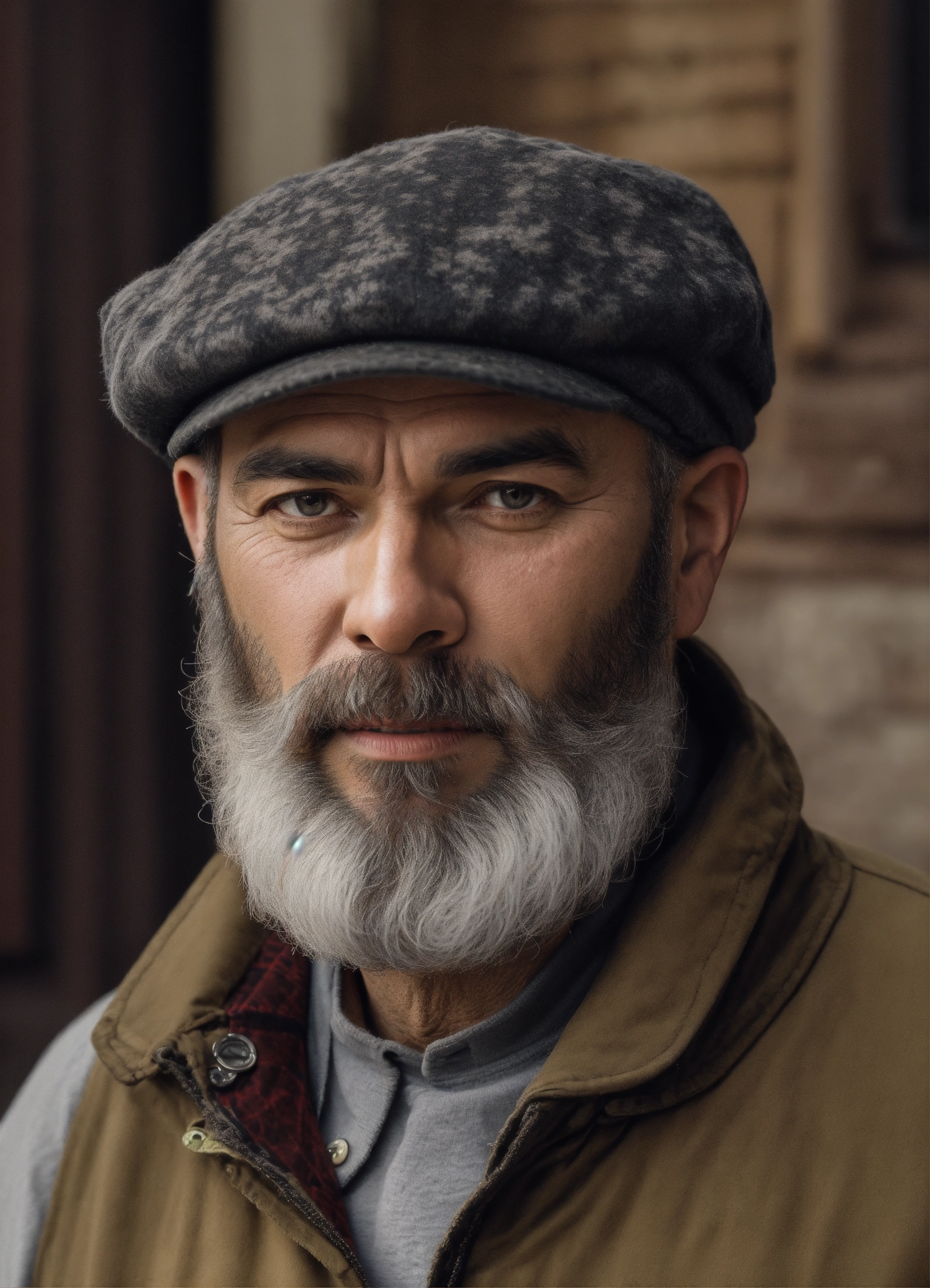 Lexica - Black 60 year man, short grey beard and flatcap, 8k, high ...