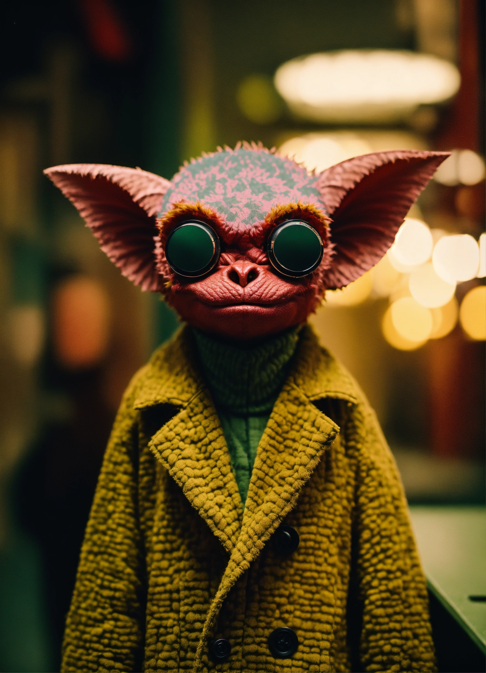 Lexica - Leica portrait of a gremlin monster wearing a coat, coded ...