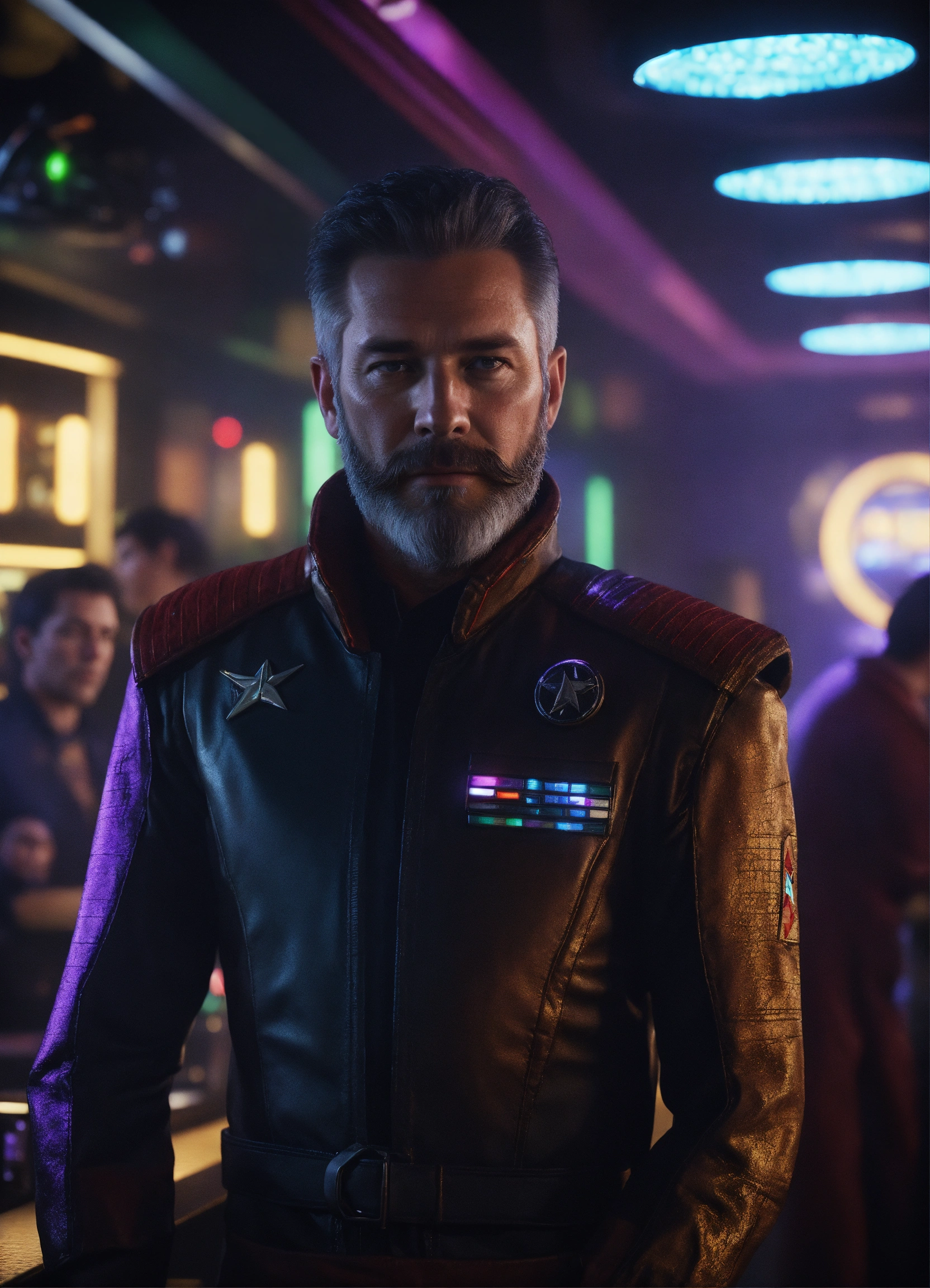 Lexica - White male starfleet officer with black hair and 50 year old ...