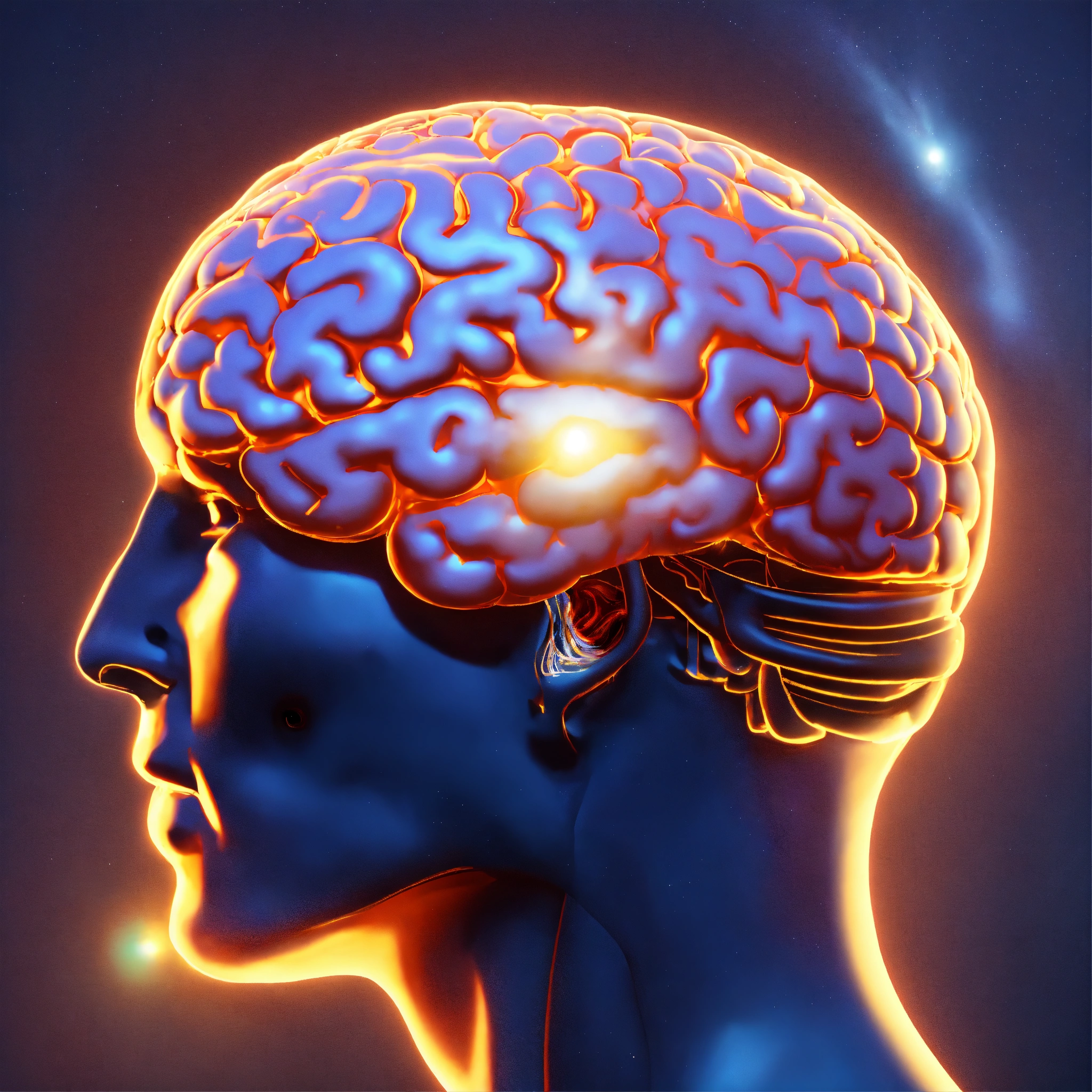 Lexica - A brain with a ripple effect of light radiating out from the ...