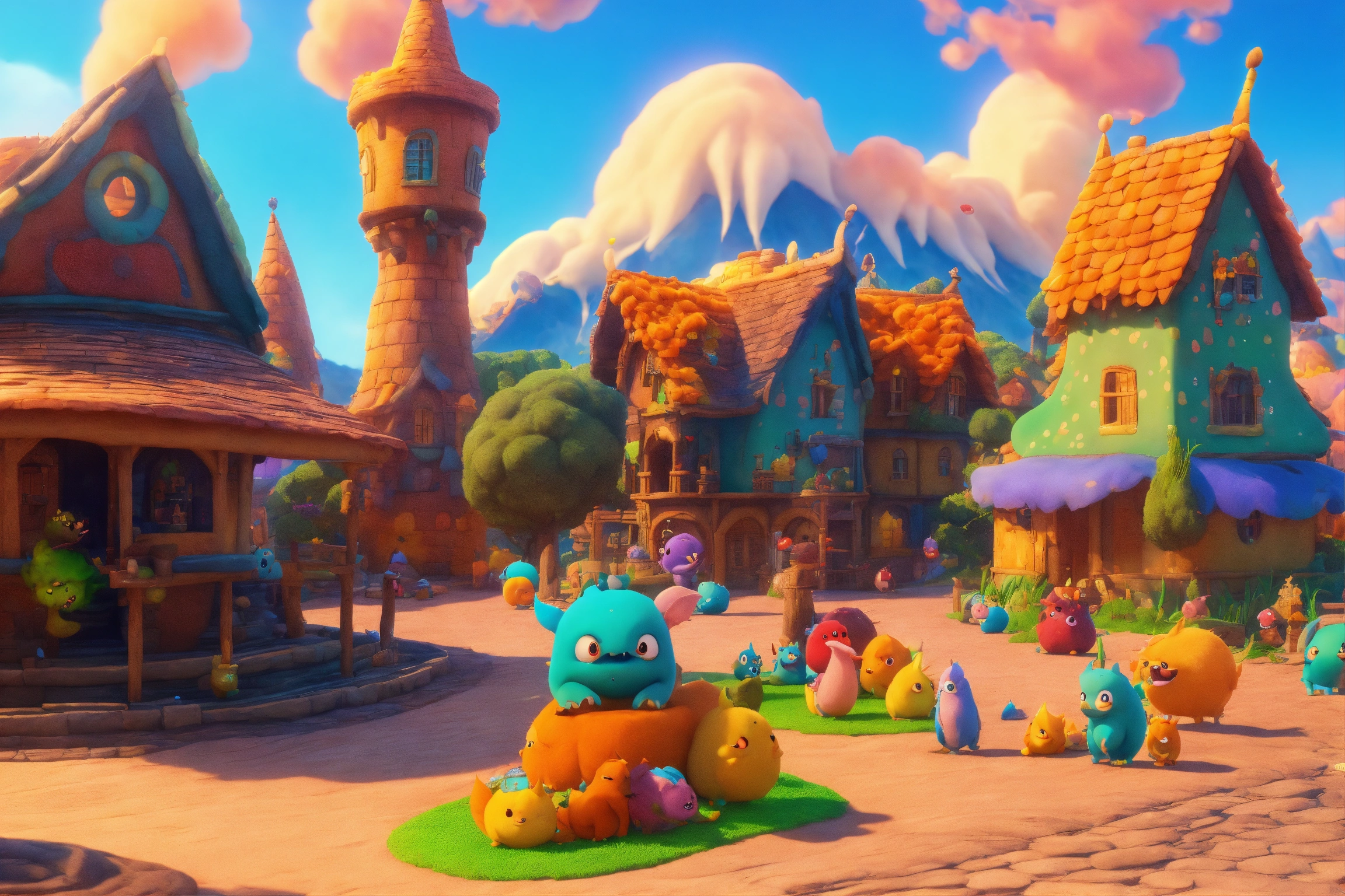 Lexica - Kingdom of very cute monsters of all types, 3d, animated movie ...