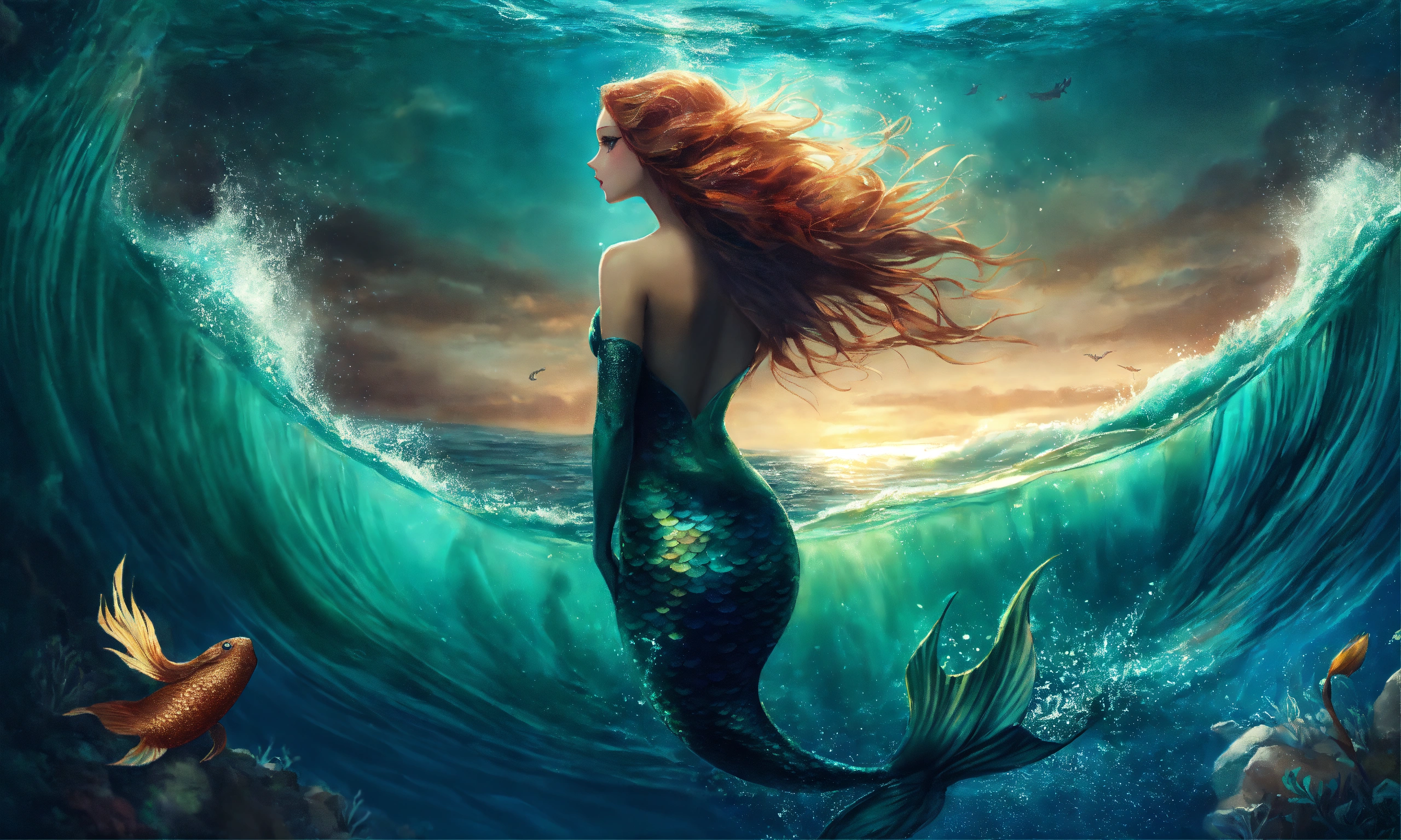 Lexica - Mermaid hidden in the waves of the ocean, dangerous mermaid ...