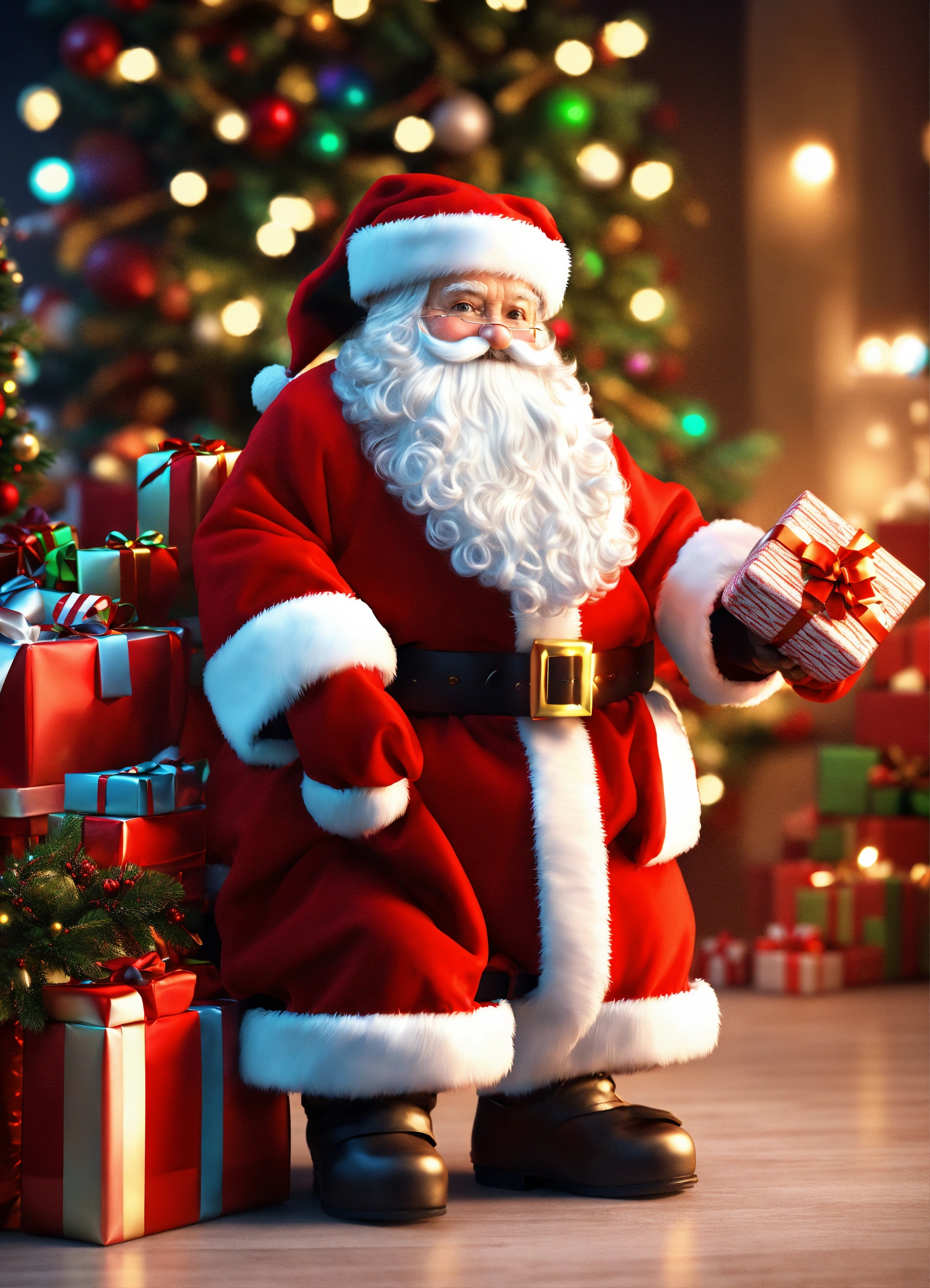Lexica - 3d realistic sharp Santa Claus during Christmas.8k with ...