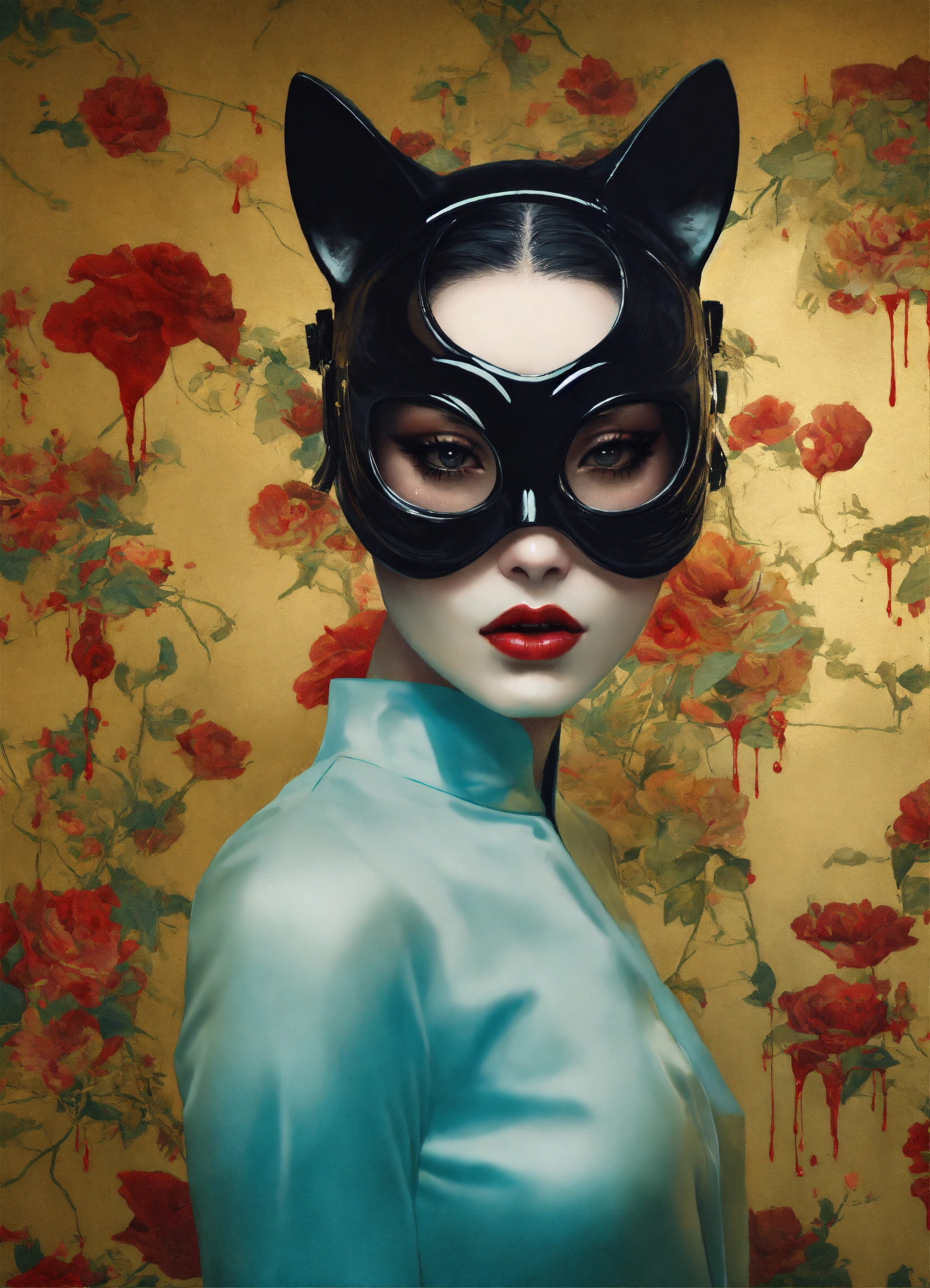 Lexica - Front portrait Photography, a woman's face in an Asian cat ...