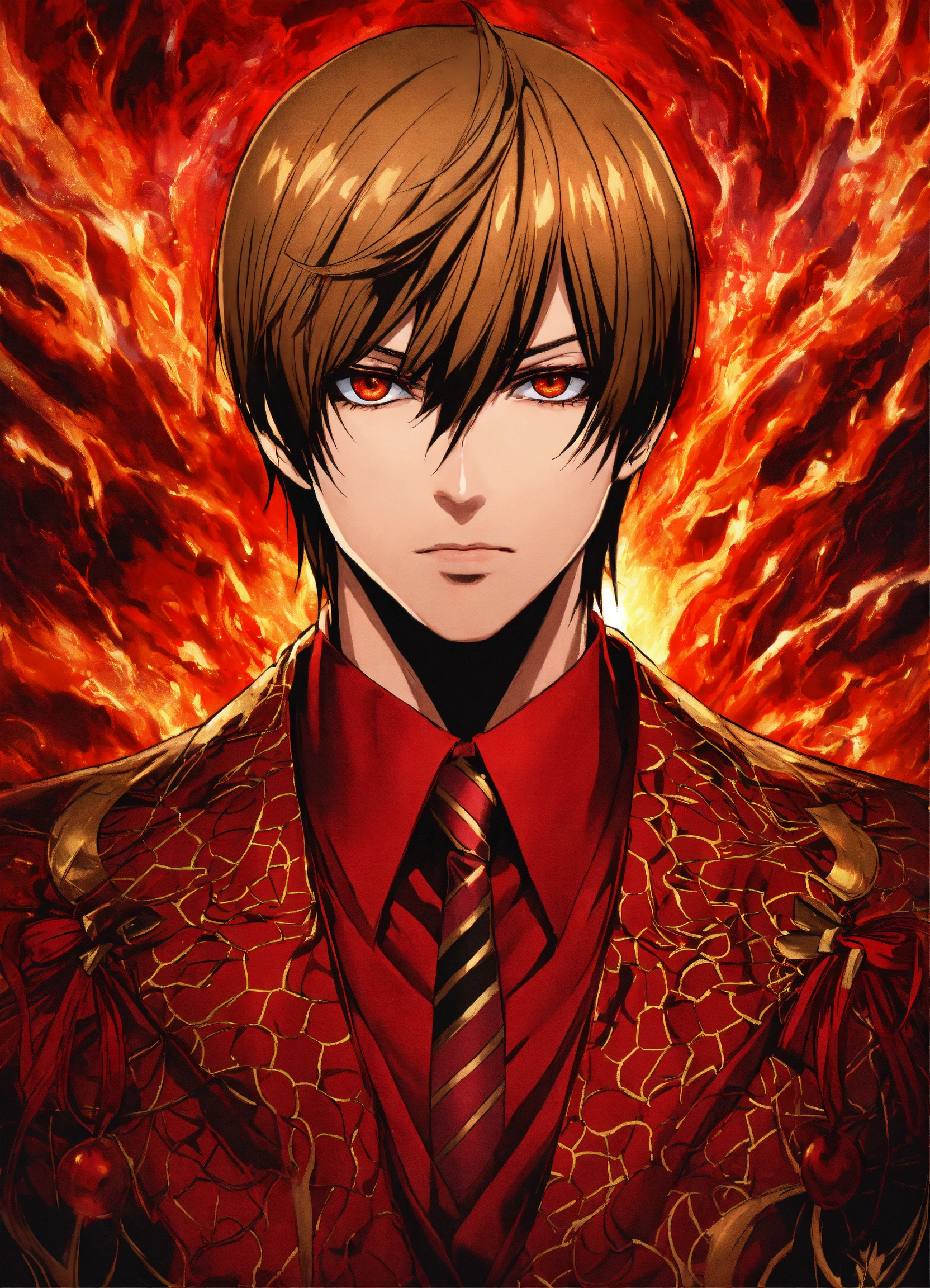 Lexica - Light Yagami regard mystérieux avec les yeux rouge