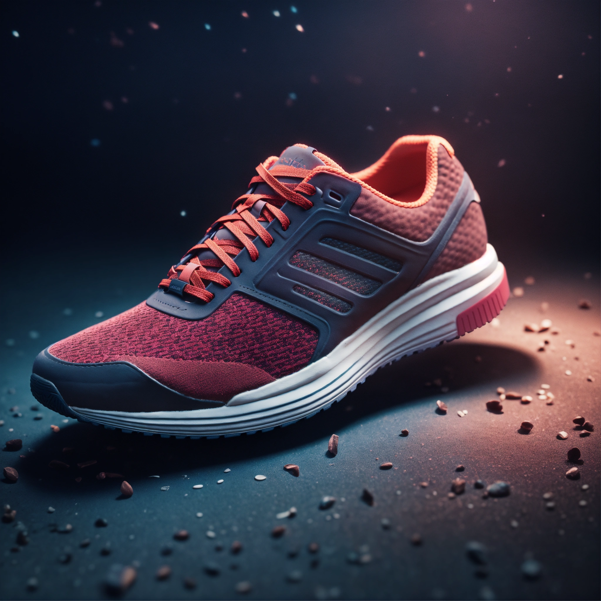 Lexica - Running sneakers on a 3D dark background, illustration ...