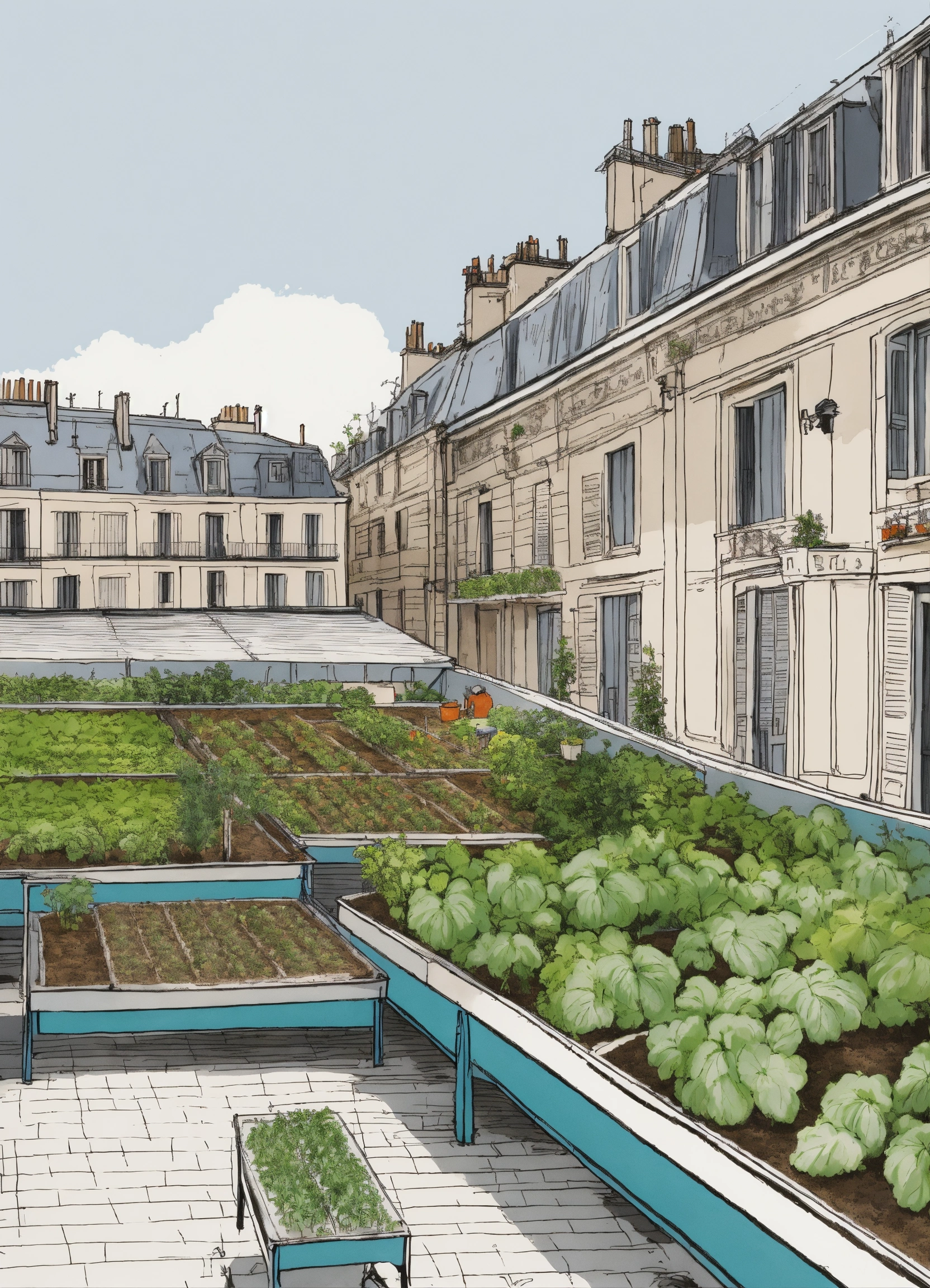 Lexica - Toile de jouy style illustration, urban farm, vertical farm ...