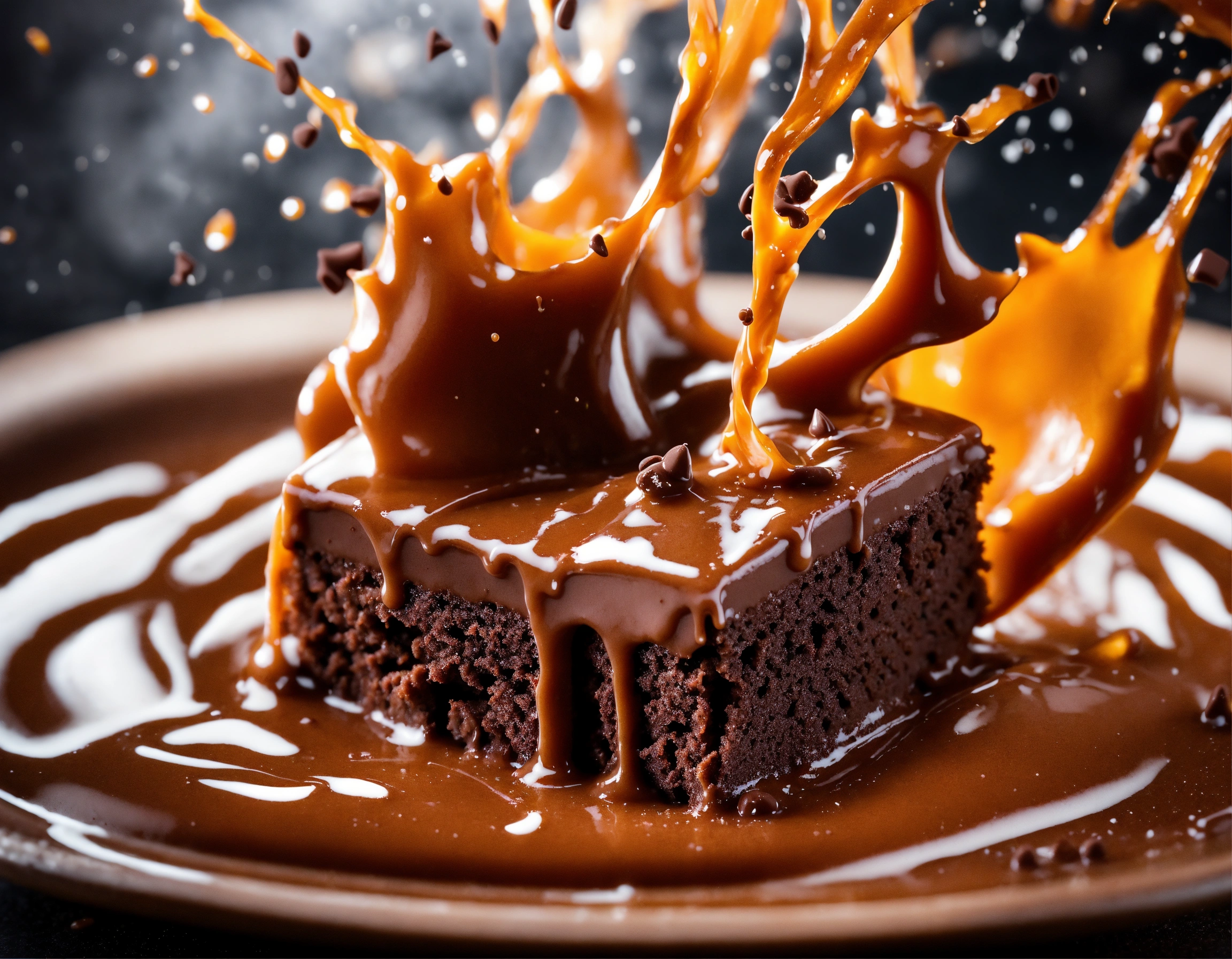 Lexica - Soft chocolate, with caramel flowing from the inside with ...