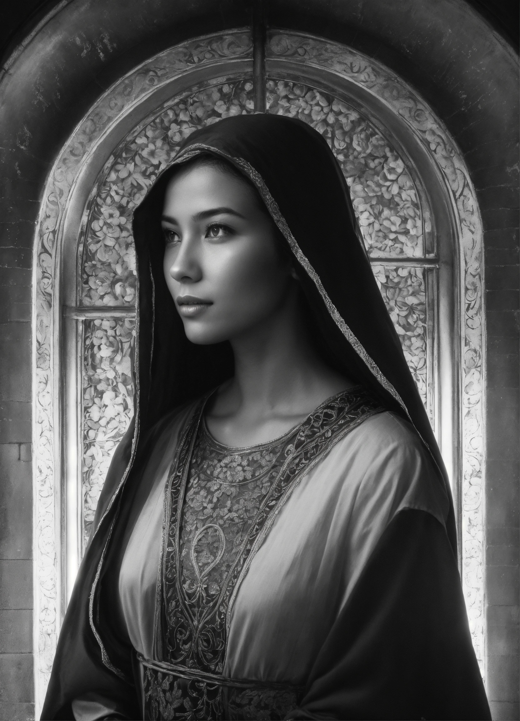 Lexica - Hope, personified, black and white