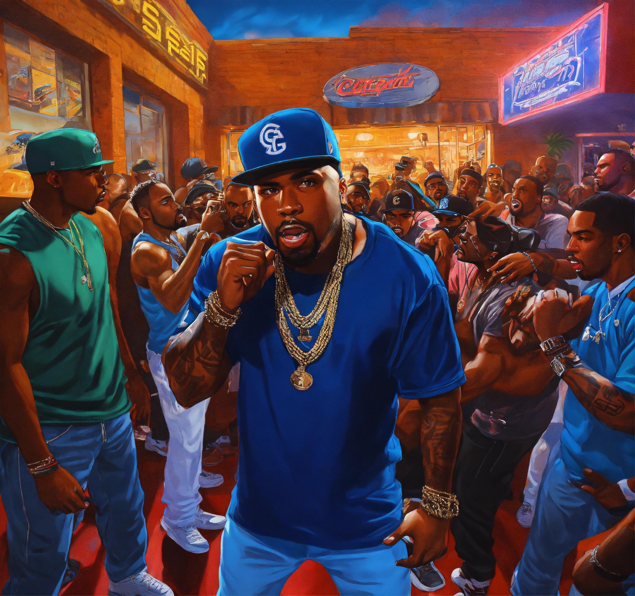 Lexica - Birdseye view Pop art, hyperrealist portrait of battle rapper ...