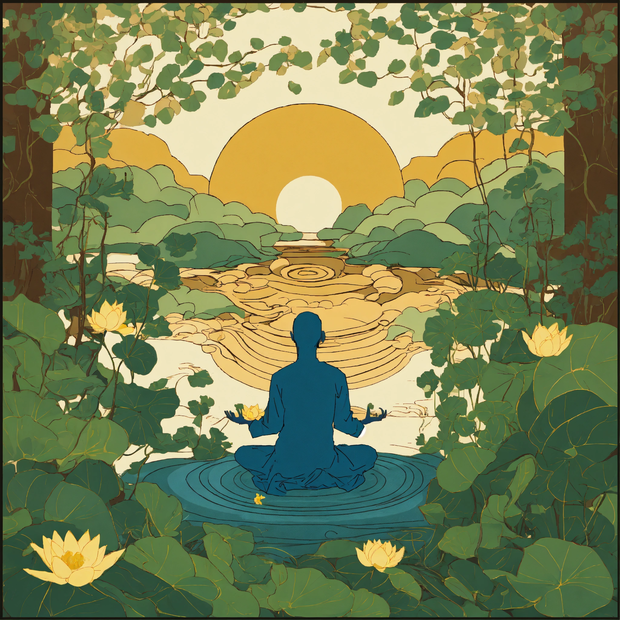 Lexica - An American Californian musician meditating in a Japanese ...