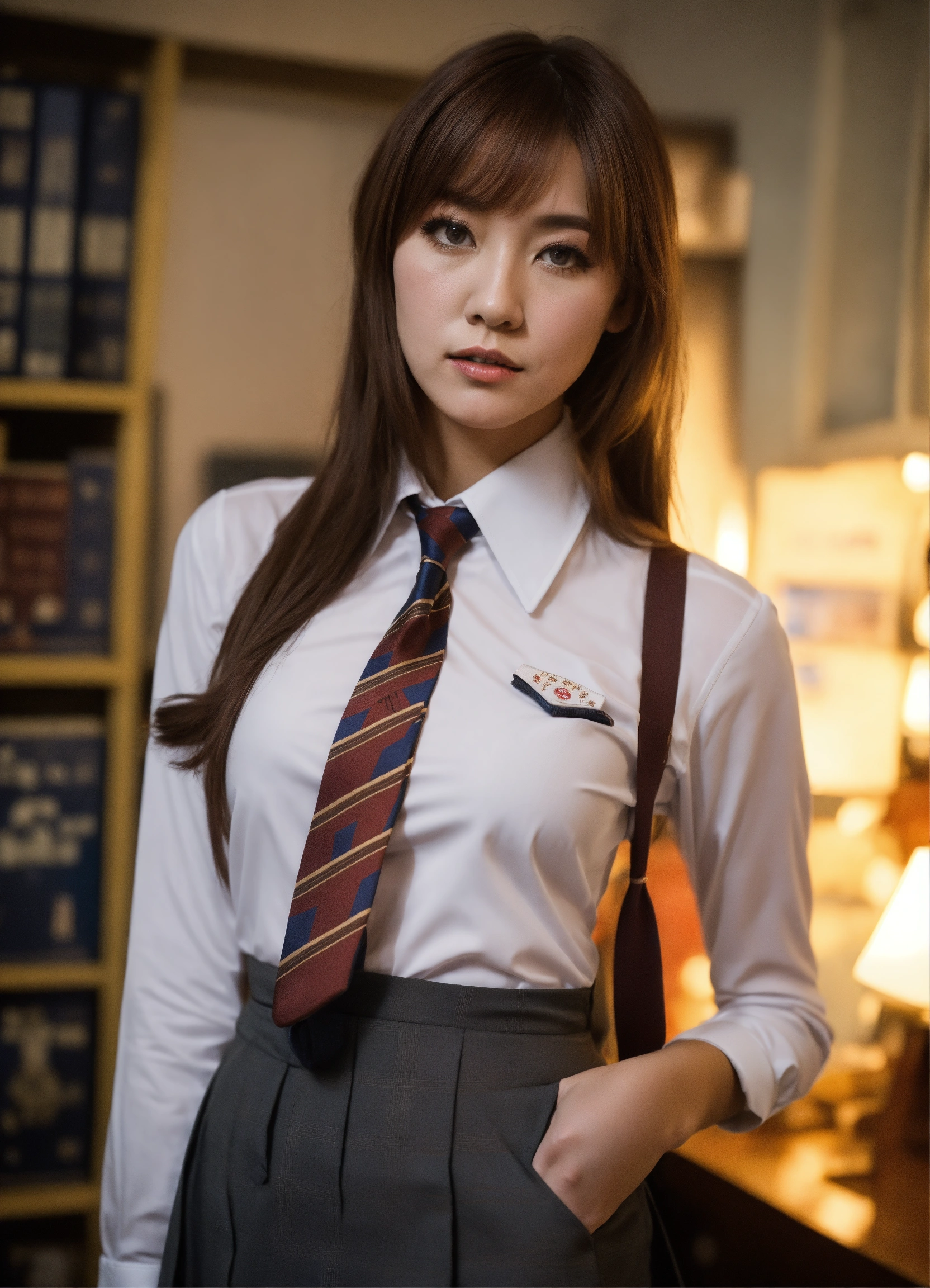 Lexica - Unbuttoned, released tie, The british lady wearing a school ...