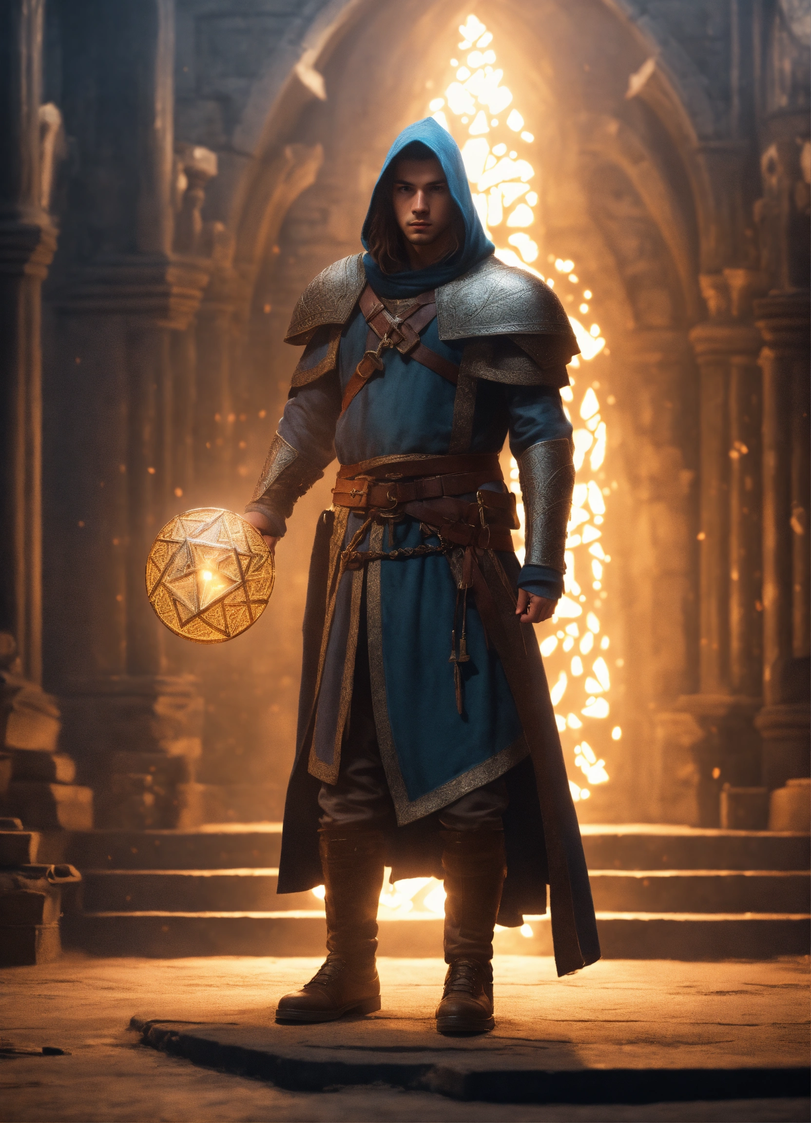 Lexica - A realistic full body portrait of a medival young rune master ...