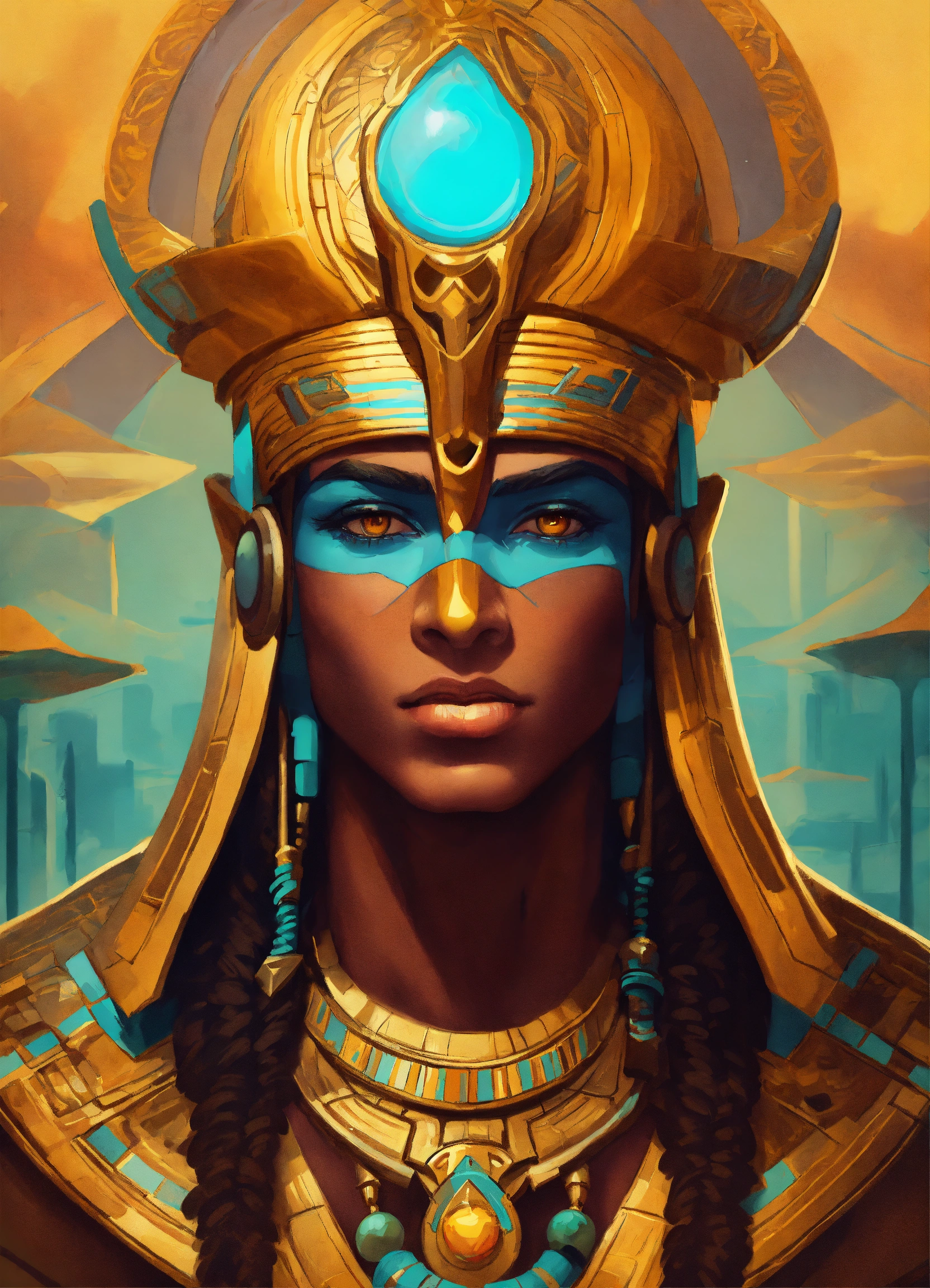 Lexica - Osiris, volumetric cartoon oil paint, 2D illustration style ...