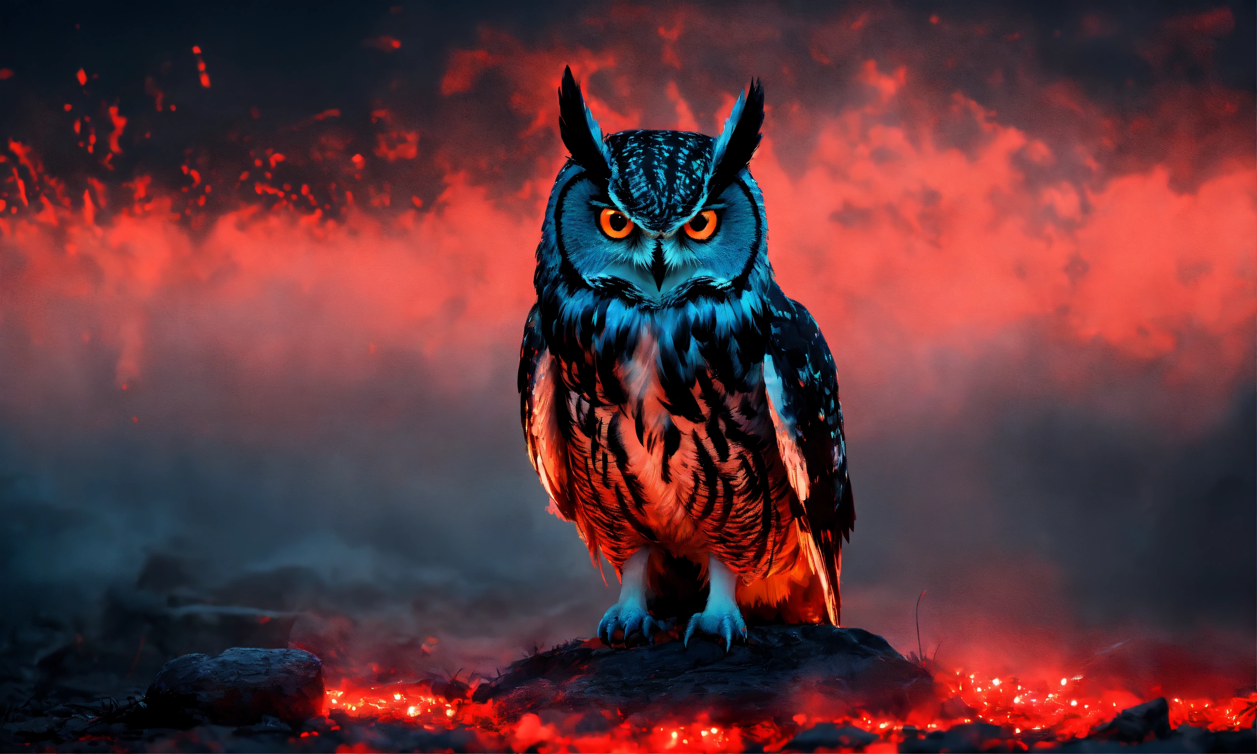 Lexica - Evil ferocious extraterrestrial predator owl in a lot of fog ...