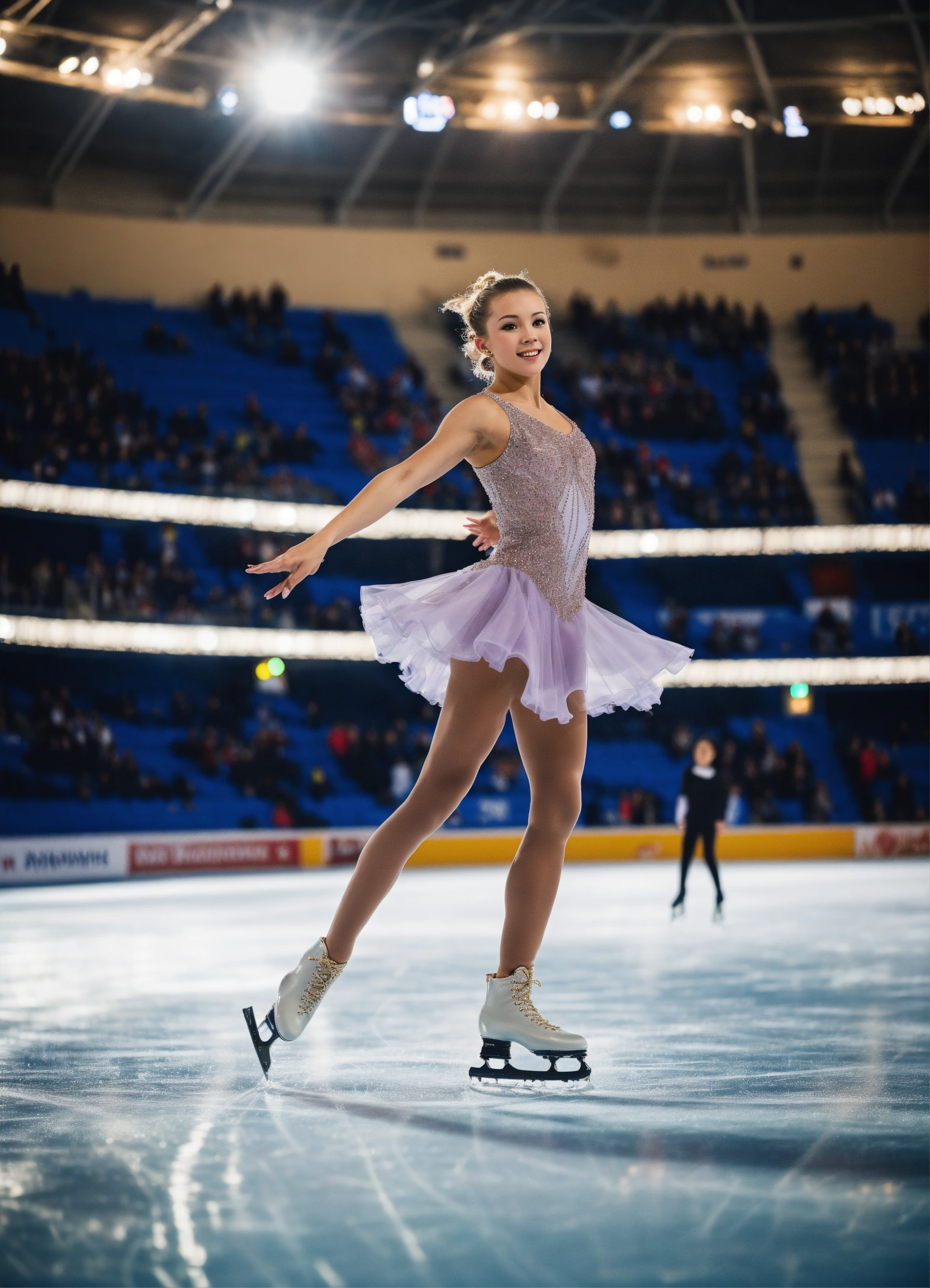 Lexica - Figure skating competition girl in a beautiful shiny dress ...
