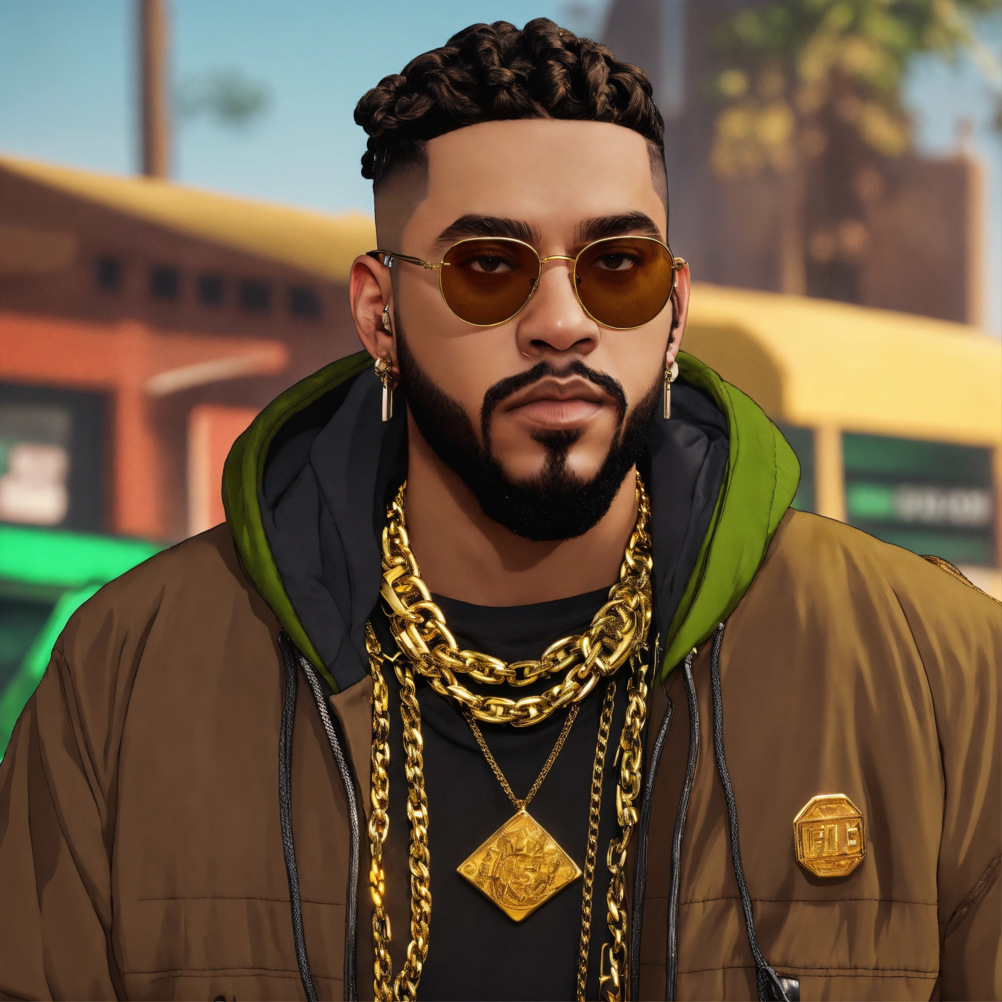 Lexica - HD, 4K, Background is a gas station with luxury trap scene ...