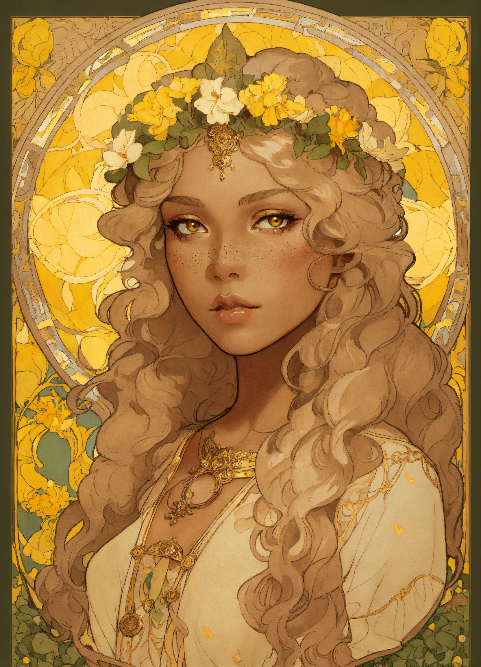 Lexica - Portrait of a young elf biracial princess with tan bronze skin ...