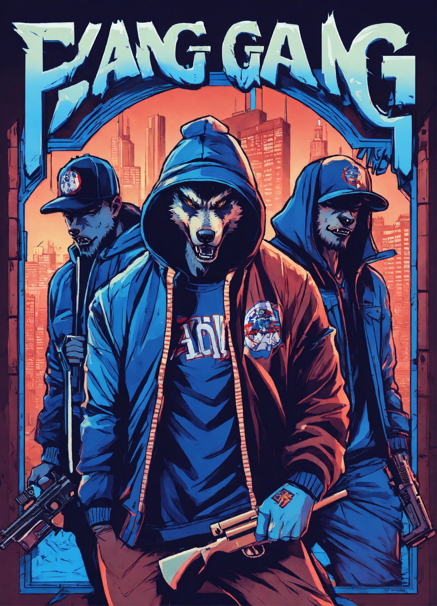 Lexica - Gangster Werewolves in hoodies and baseball caps with the ...