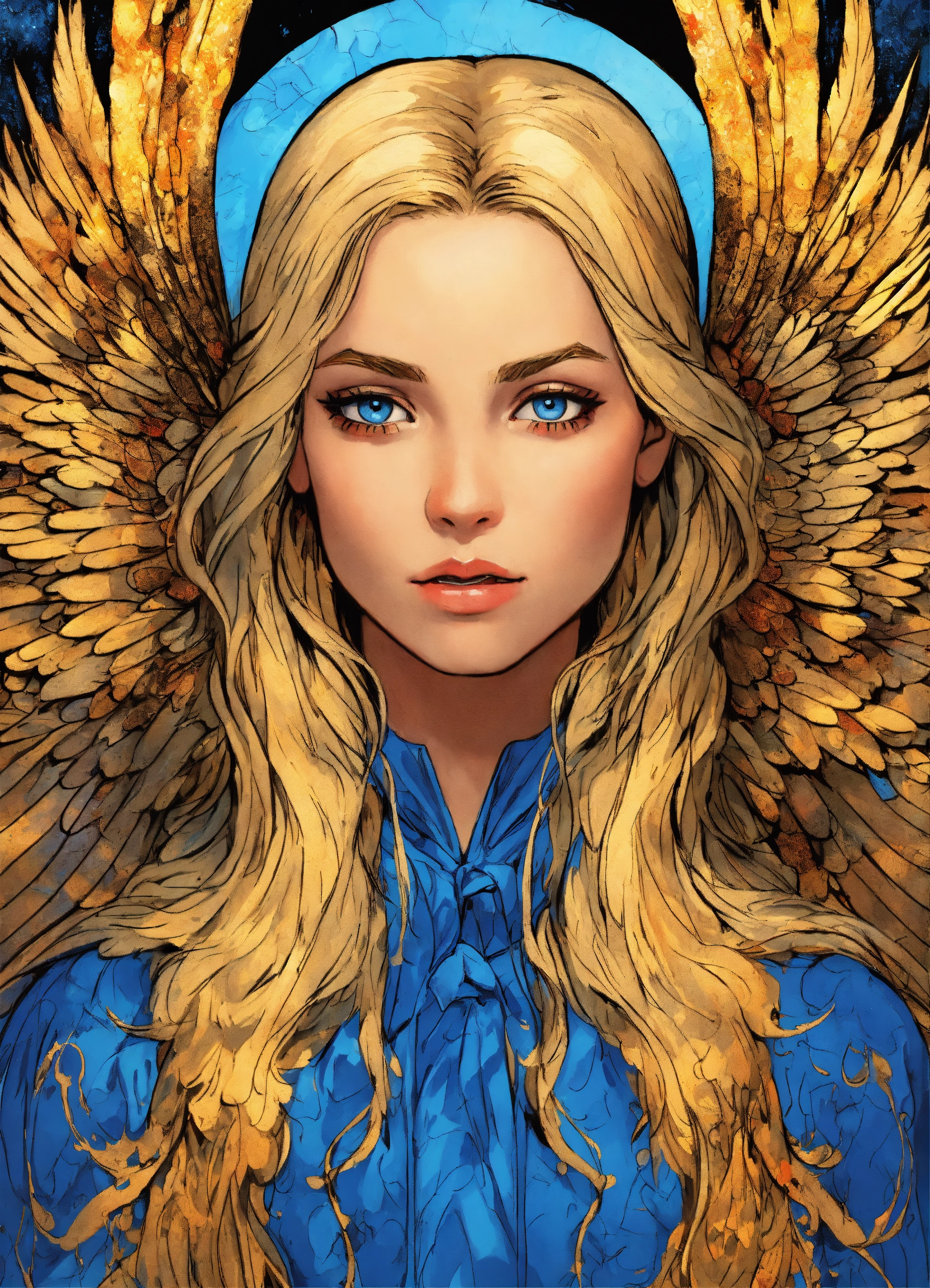Lexica - Pop Art, mysterious beautiful blonde female angel, large ...