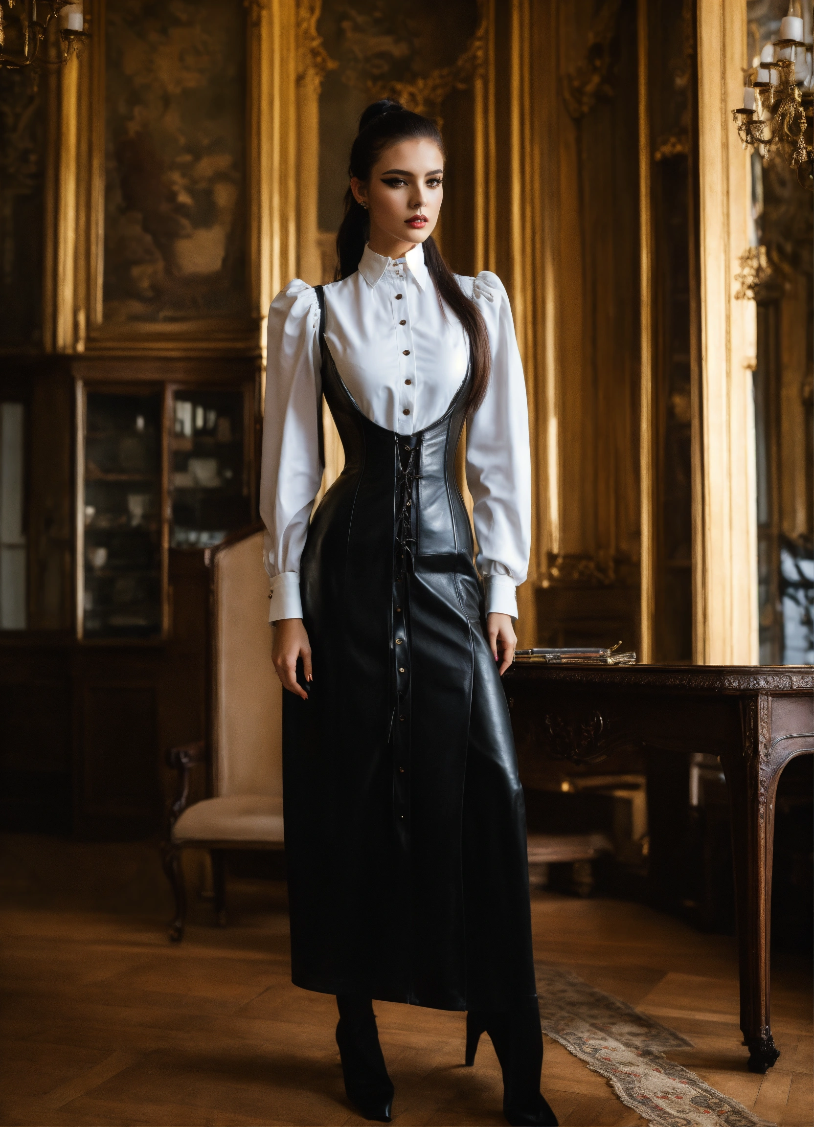 Lexica Stunning French Seductress Woman Fashion Model Brunette