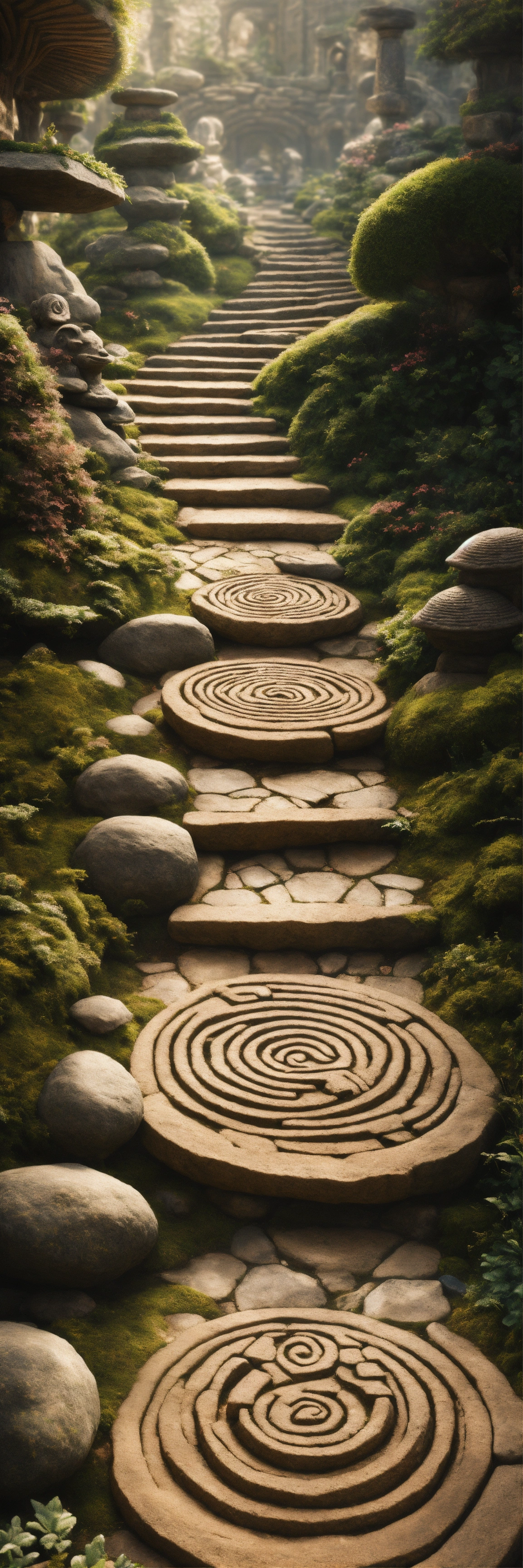 Lexica - An ancient spiritual gnome inspired stone pathway rock garden ...