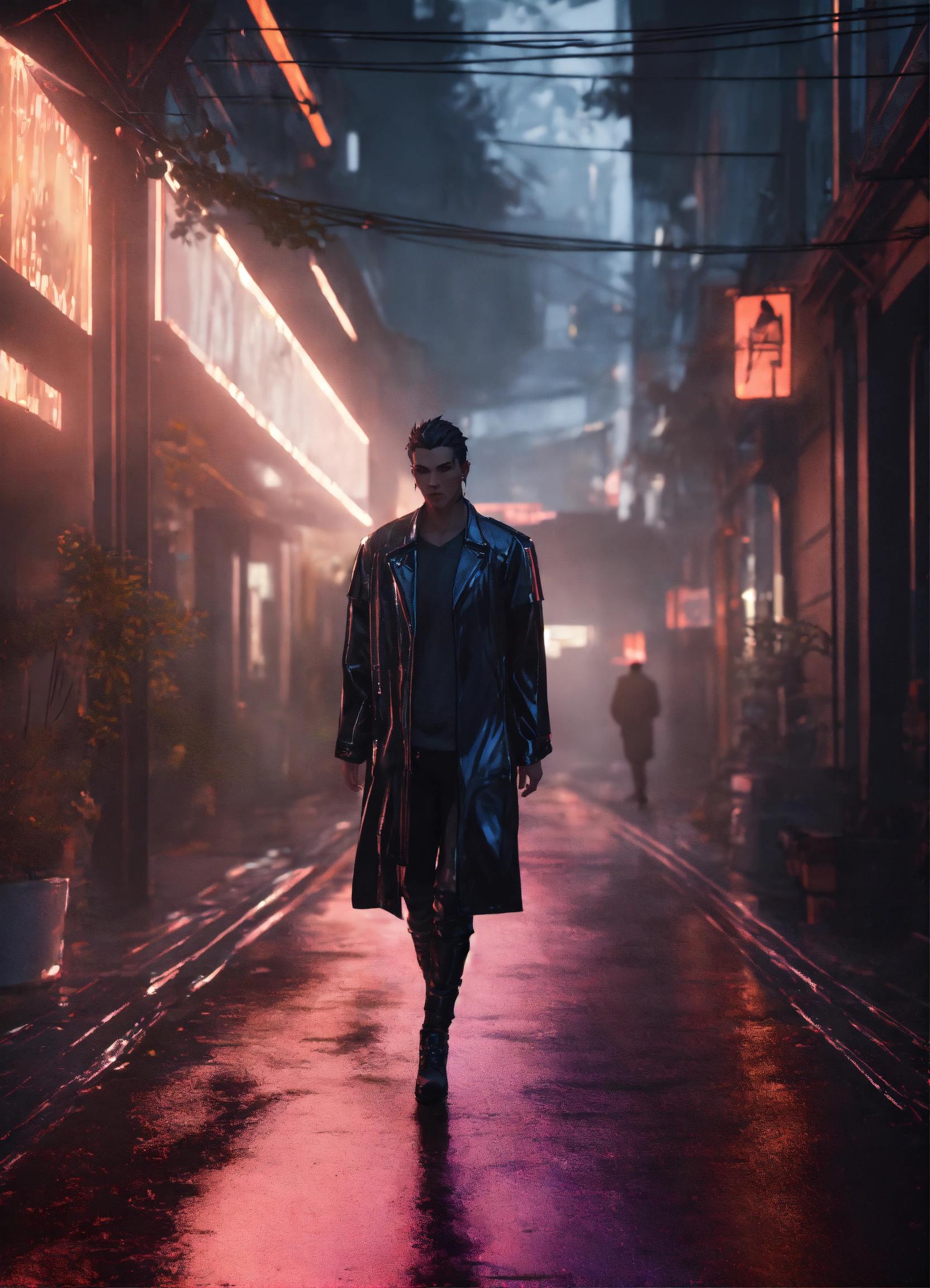 Lexica - Dark aesthetic, a translucent walking down the street ...
